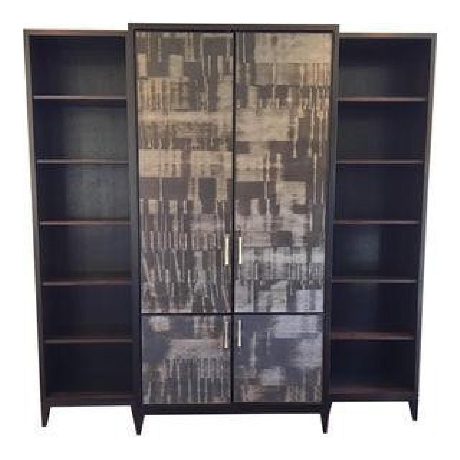 Custom Cabinet w/ Side Bookcases - AptDeco