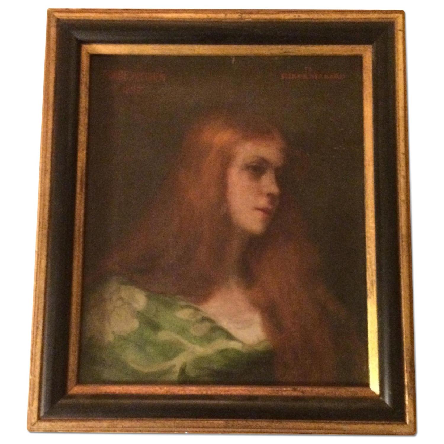 Pre-Raphaelite Style Portrait of a Red Haired Girl - AptDeco