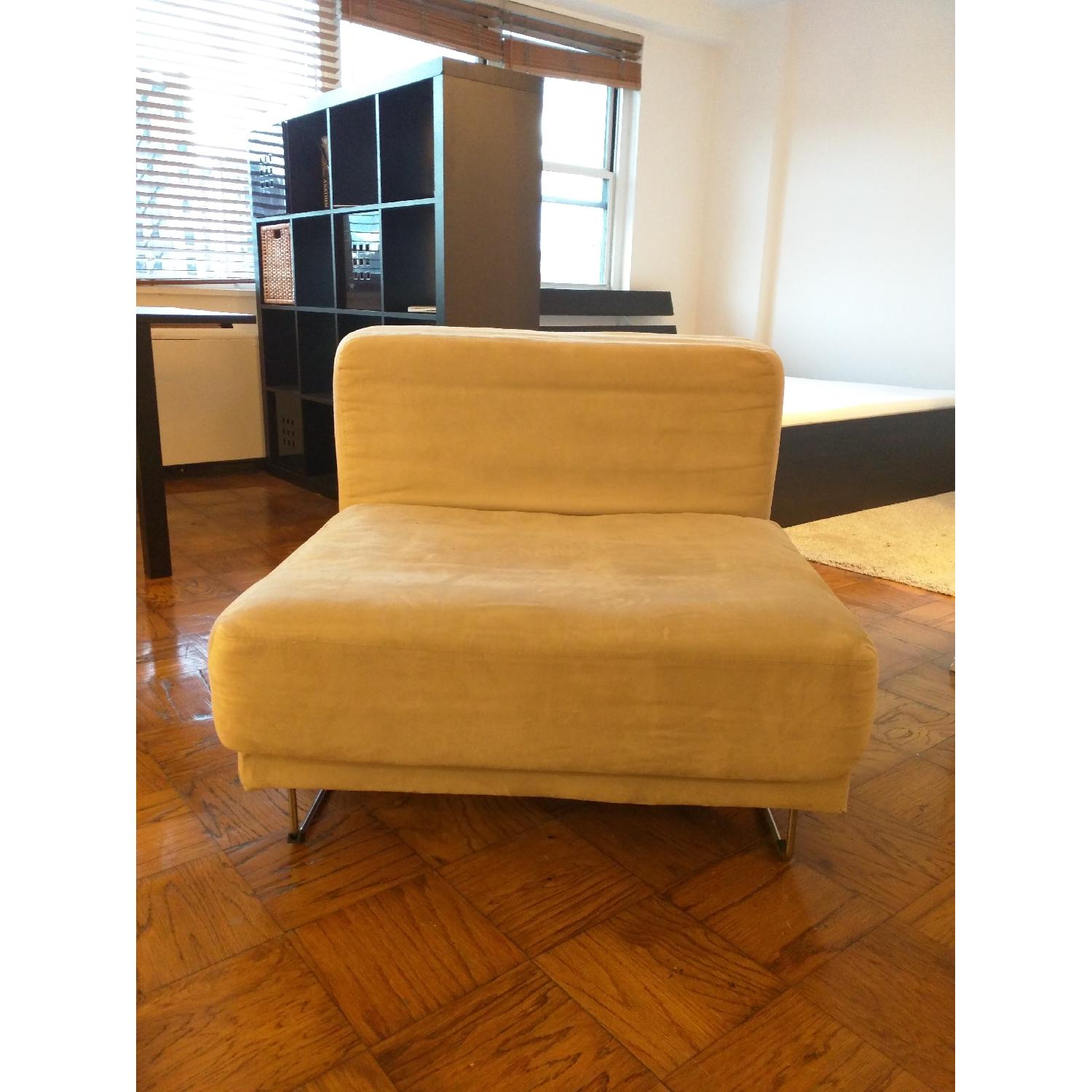 Suede Lounge Chair - AptDeco