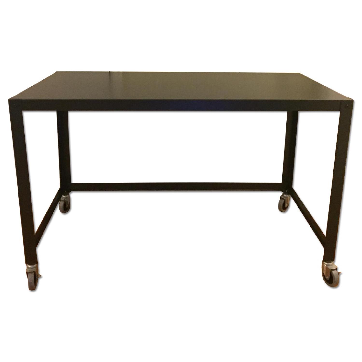 CB2 Go-Cart Carbon Rolling Desk - AptDeco