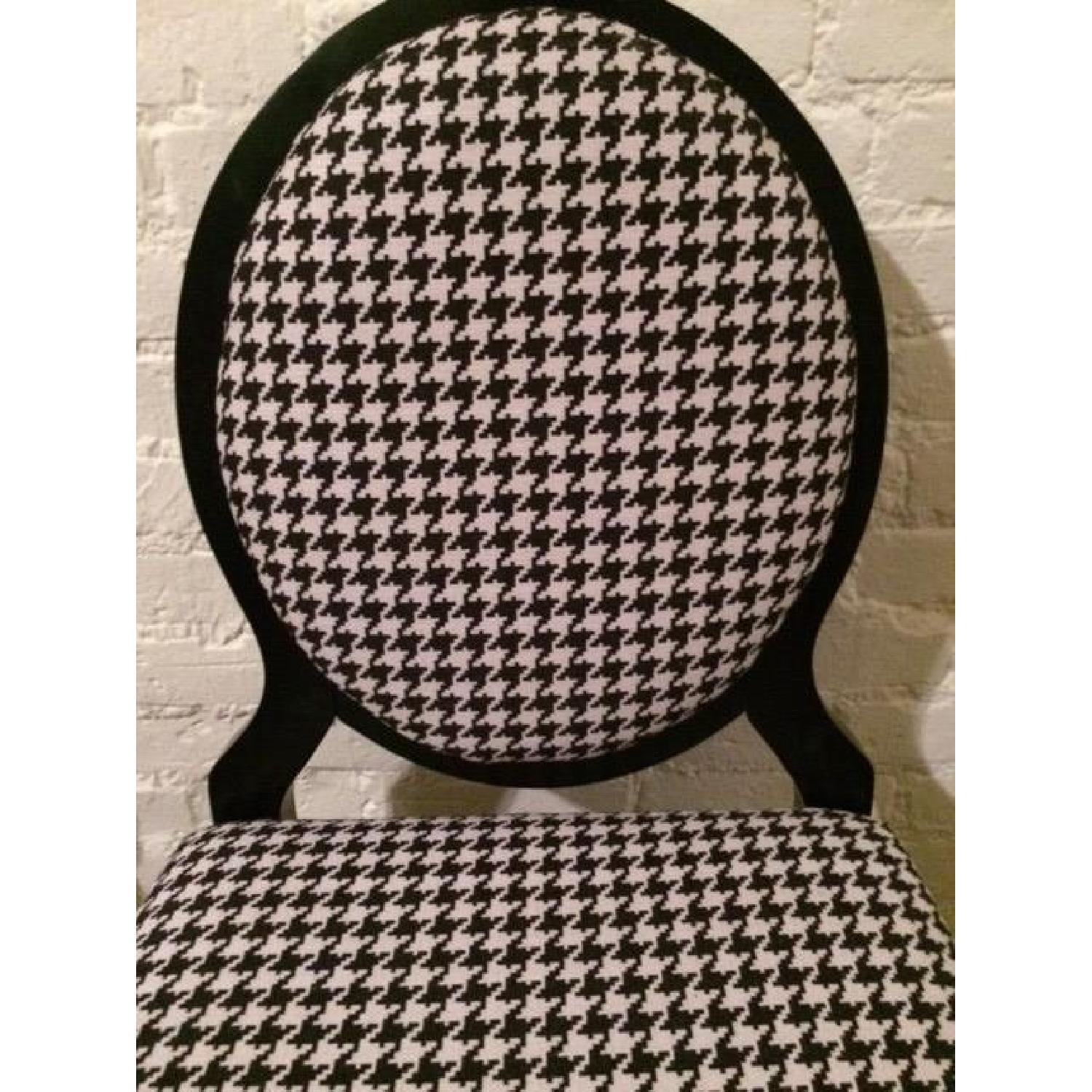Black & White Checkered Morris Oval Back Bar Stool - AptDeco