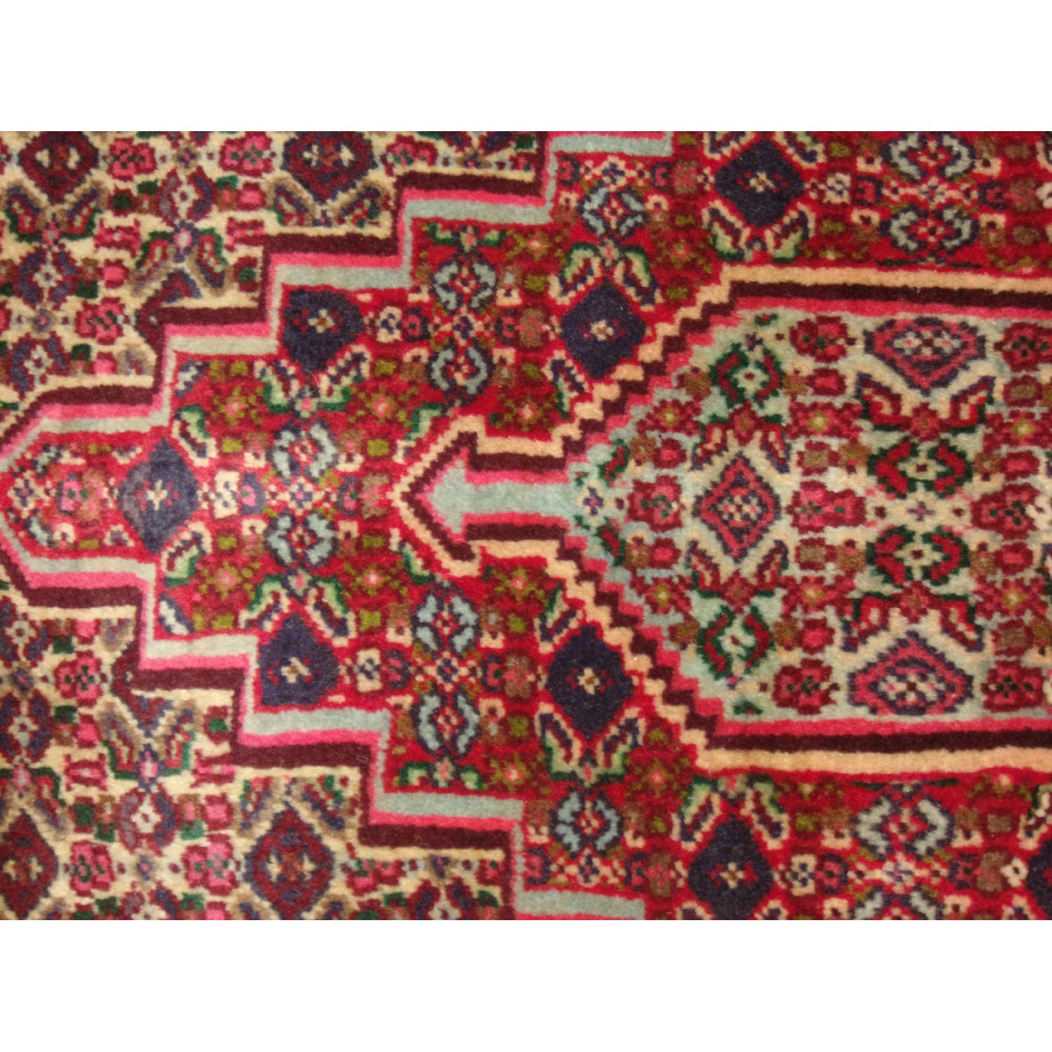 Persian Sanandaj Torani Burgundy Oriental Rug - AptDeco