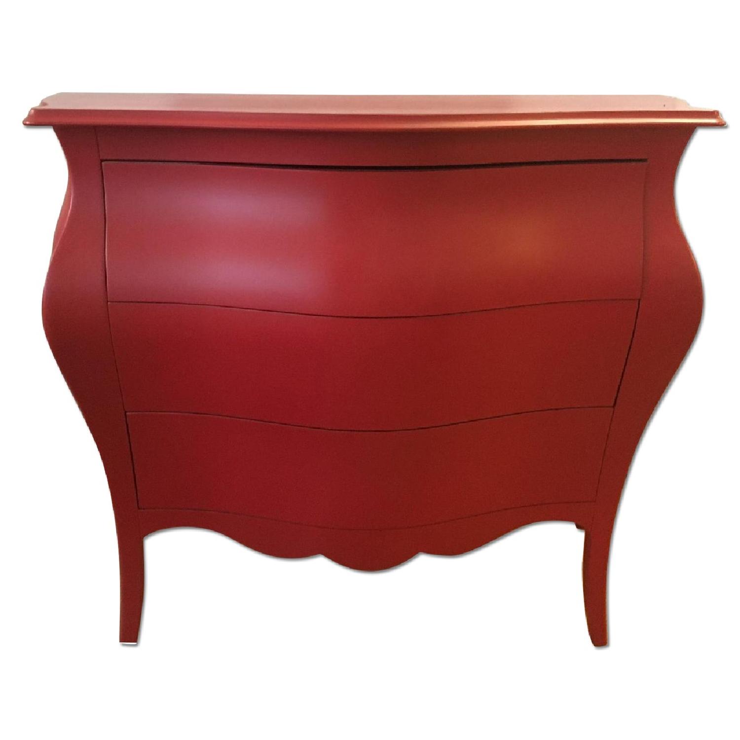 Solid Wood Red Dresser - AptDeco