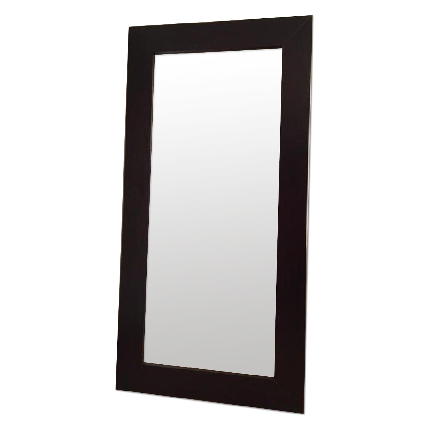 Modani Lanzo Oversized Black Oak Framed Mirror - AptDeco