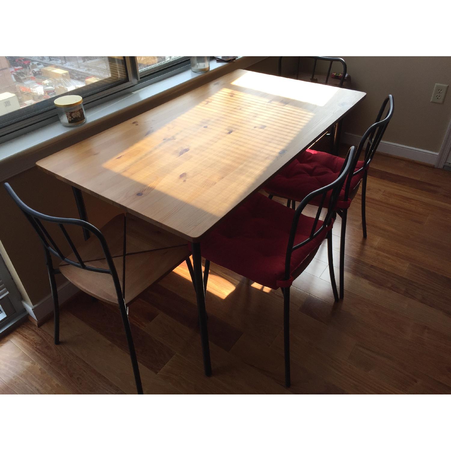 Ikea Wood Top Dining Table - AptDeco