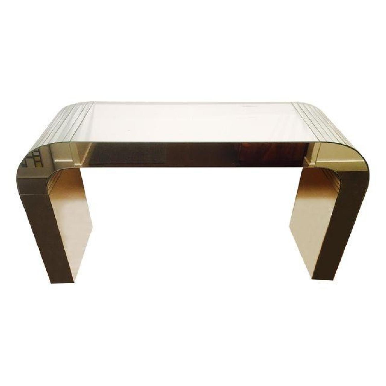 Vintage Mirrored Waterfall Console Table/Vanity - AptDeco