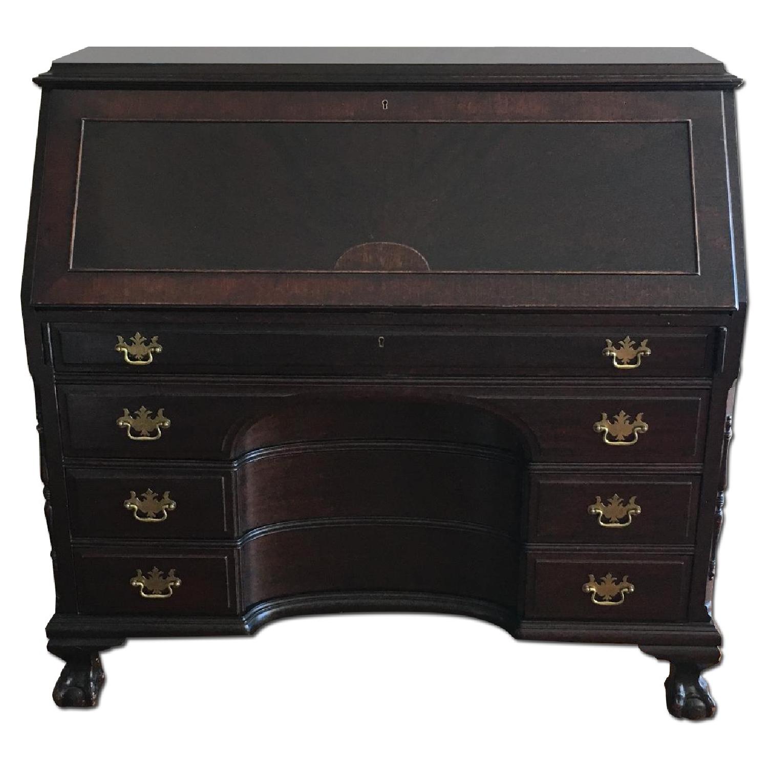 Antique Claw & Ball Foot Secretary Desk - AptDeco