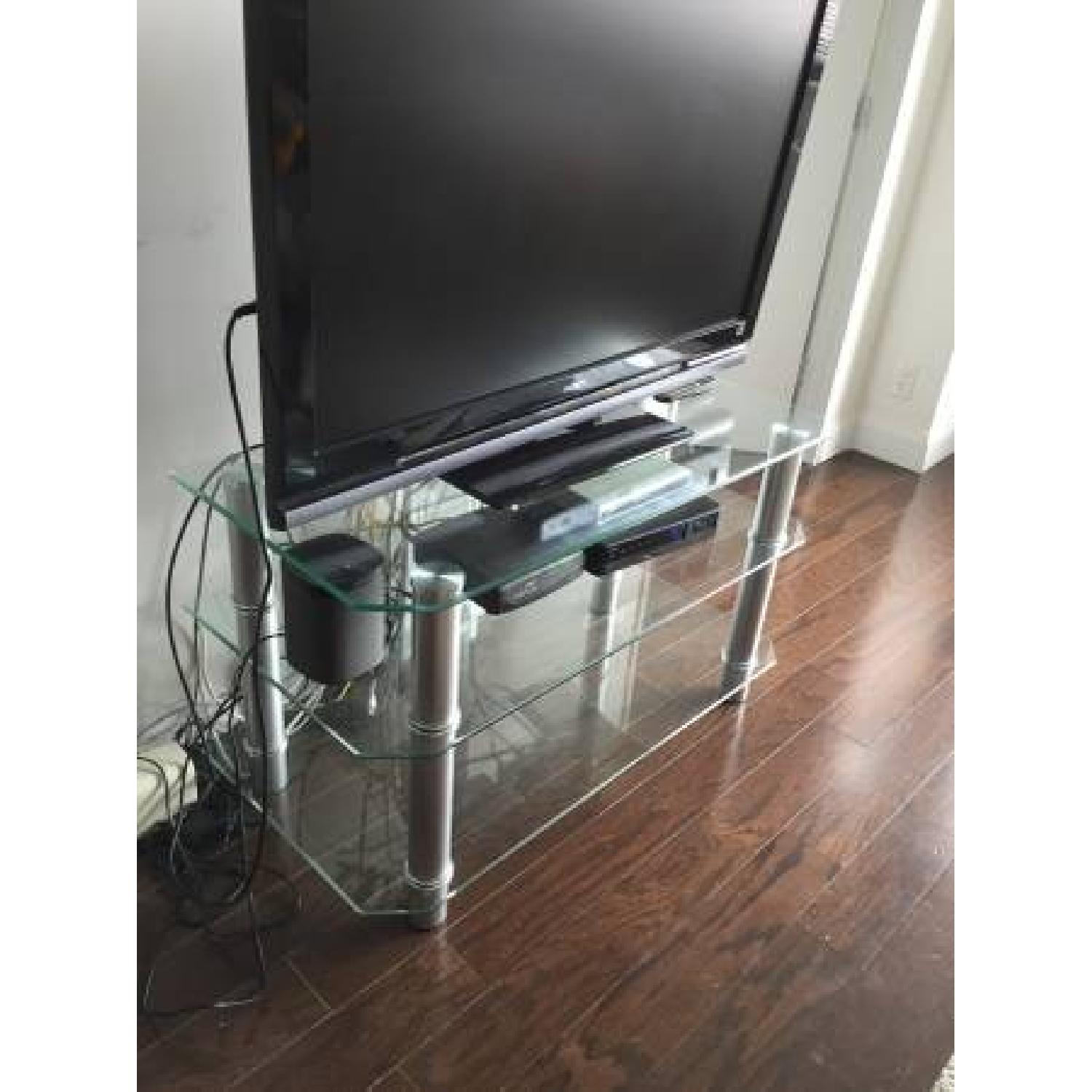 Modern Glass Media Console - AptDeco
