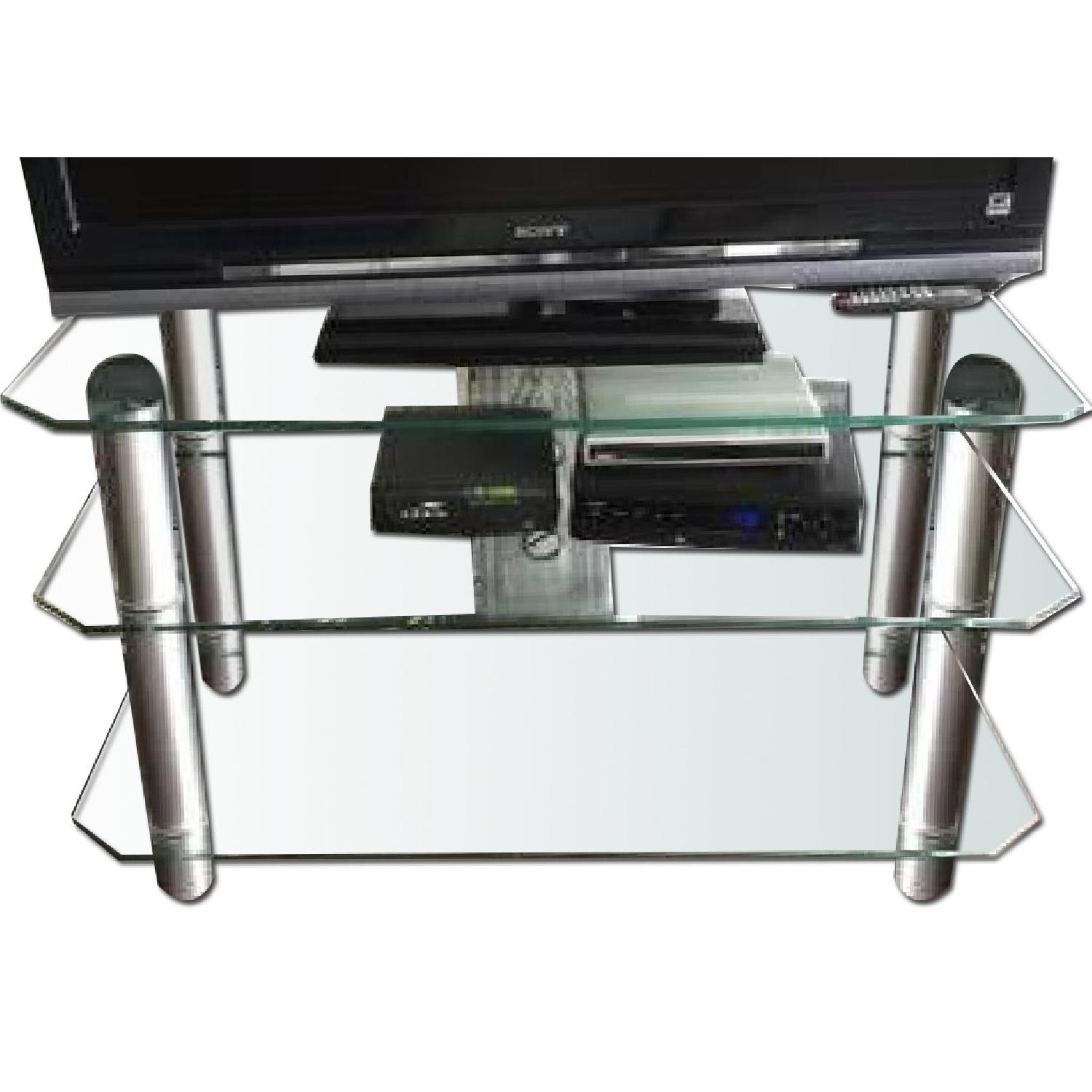 Modern Glass Media Console - AptDeco