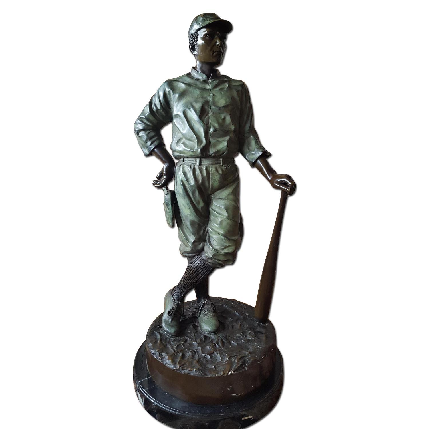 Painted Bronze Sculpture of a Baseball Player - Featured at Christies ...