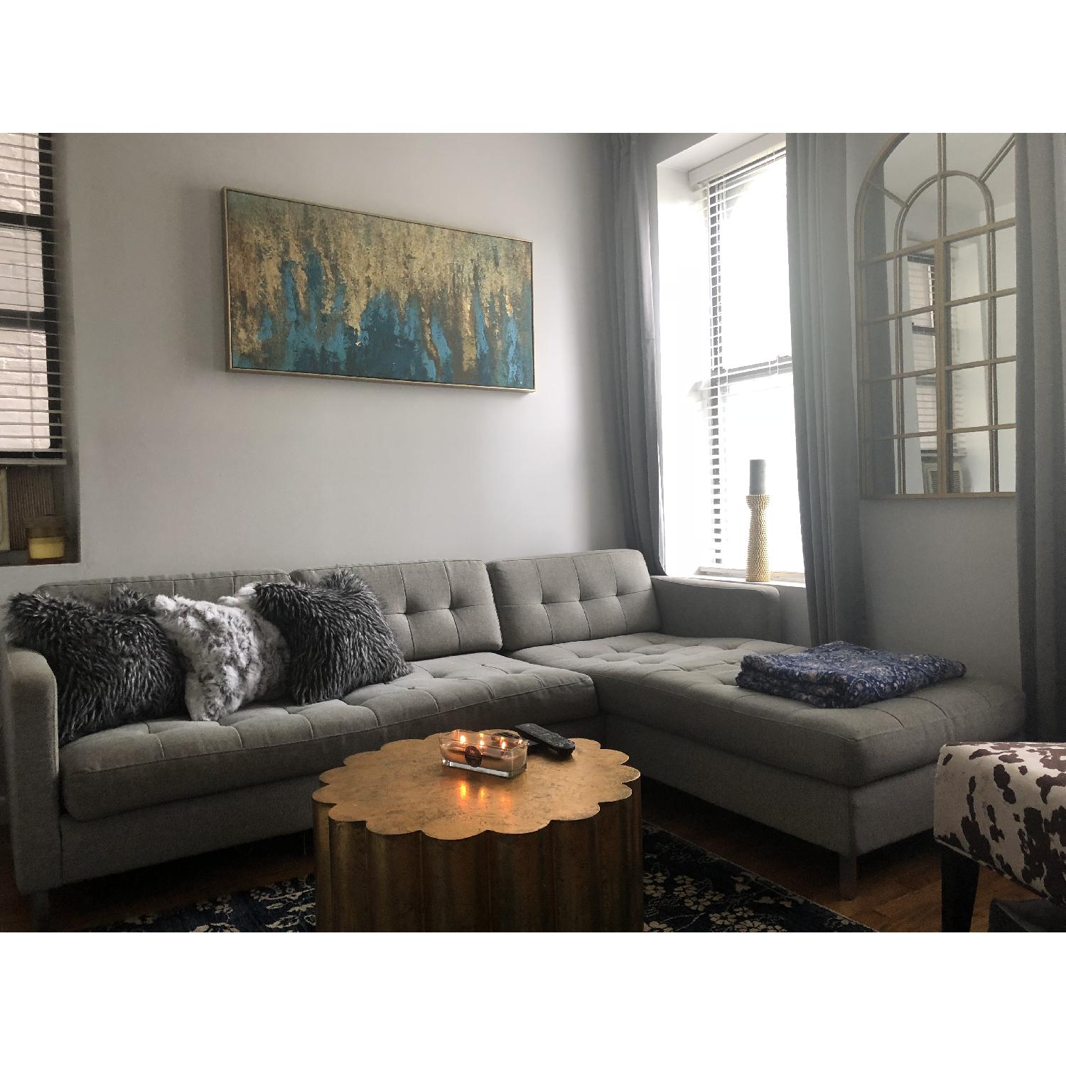 CB2 Ditto II Grey Sectional Sofa - AptDeco