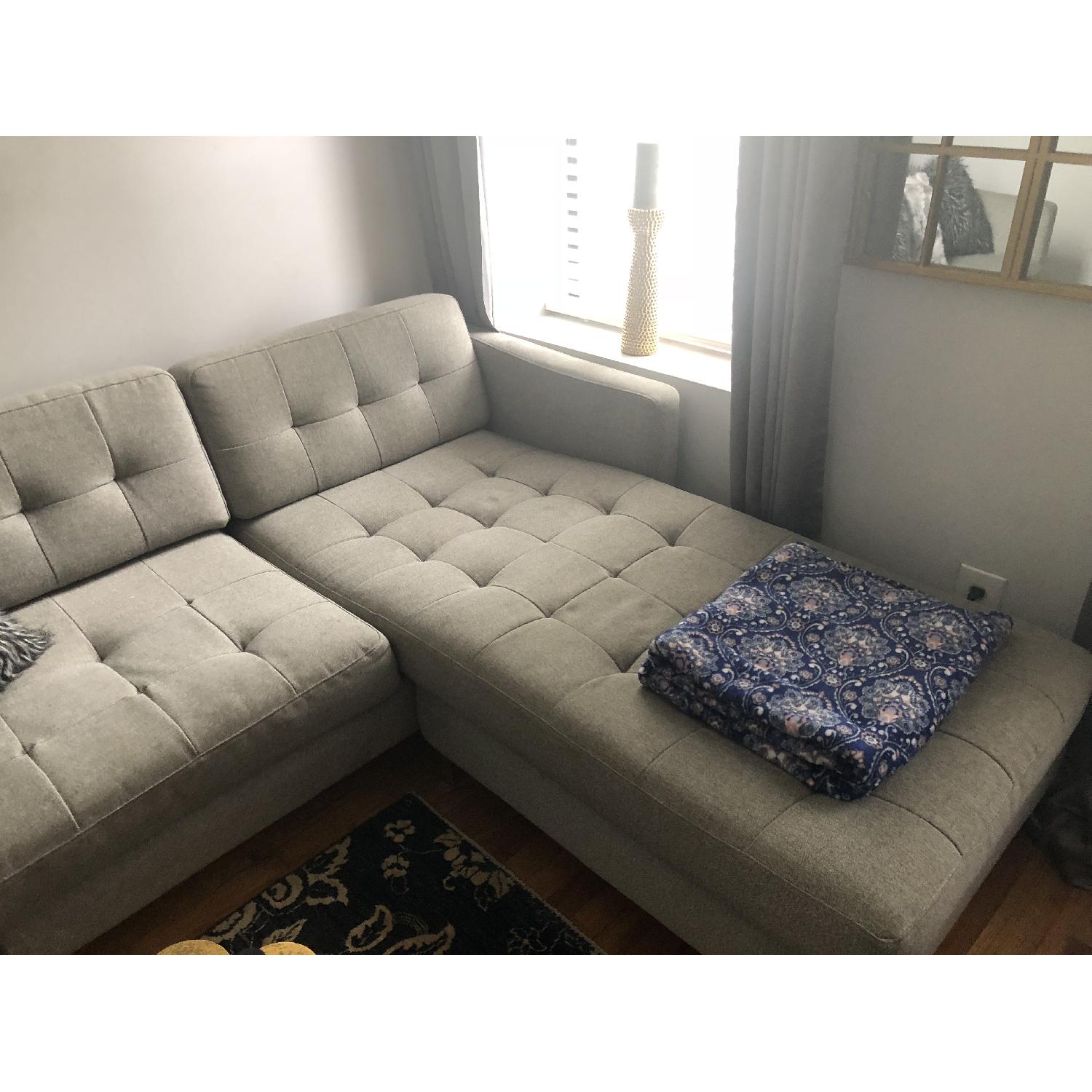 CB2 Ditto II Grey Sectional Sofa - AptDeco