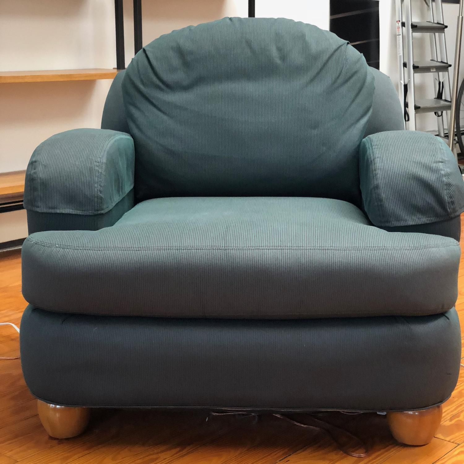 Ethan Allen Radius Armchair in Green - AptDeco