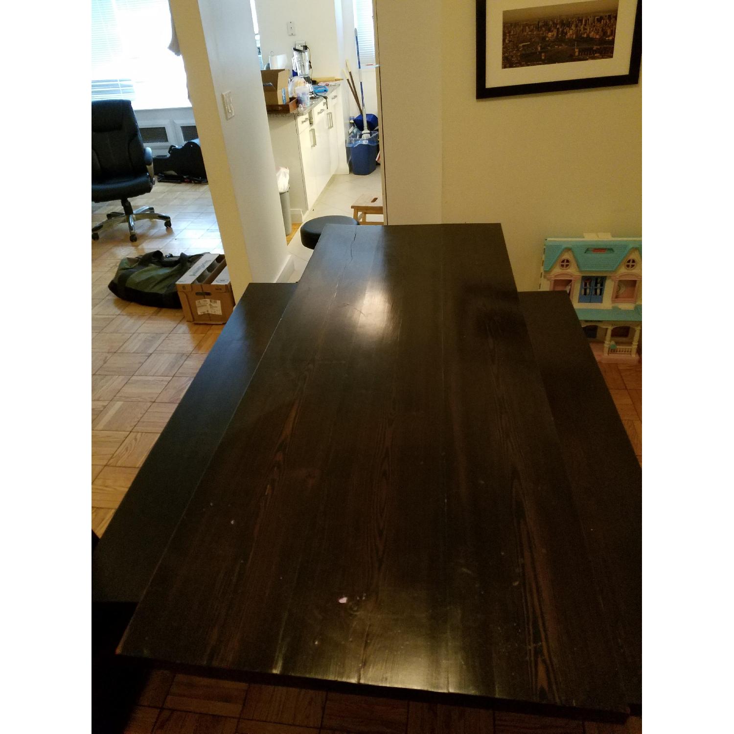 RG Furniture Design Reclaimed Hardwood Table w/ 2 Benches - AptDeco