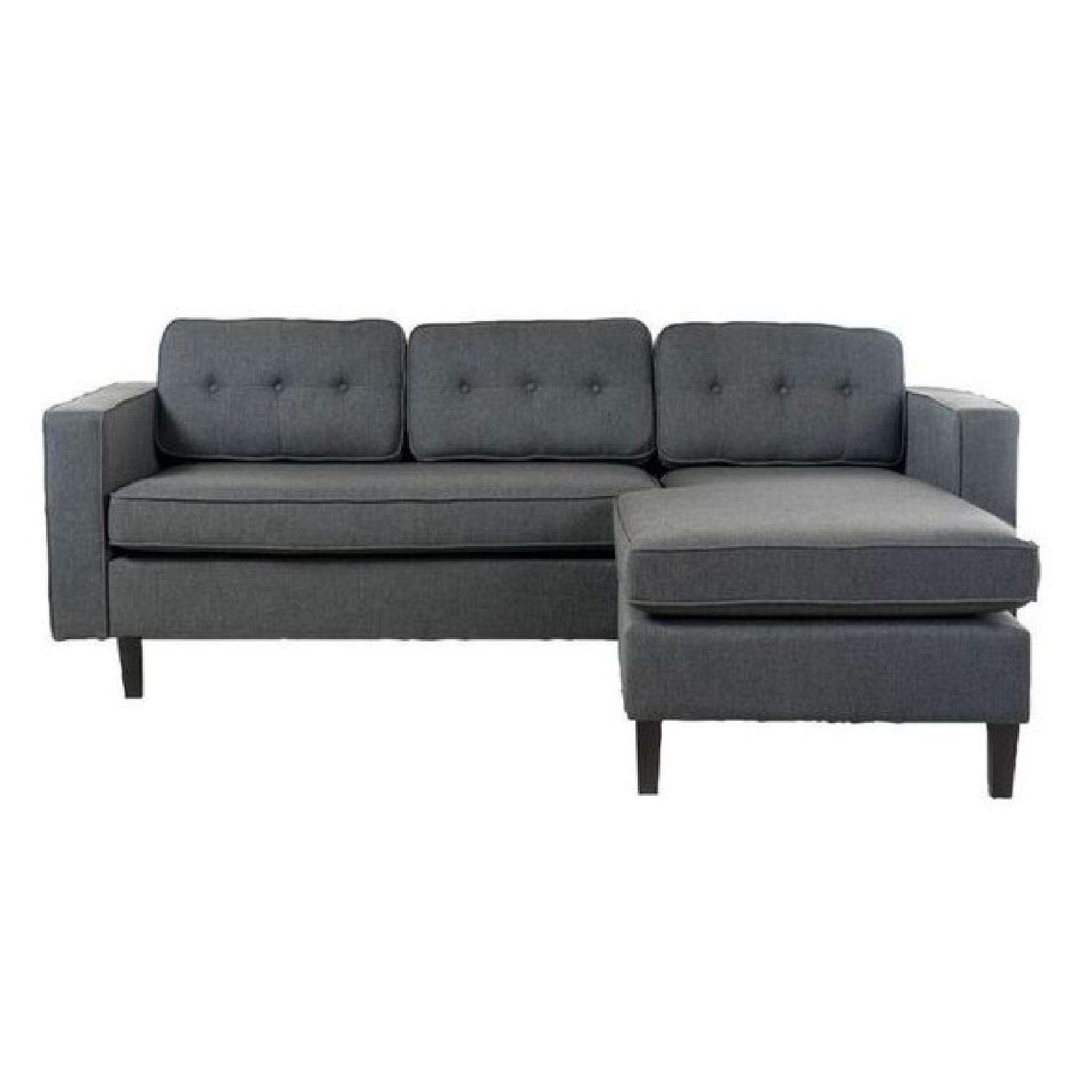 Windsor Mid Century 2 Piece Fabric Chaise Sectional Sofa - AptDeco
