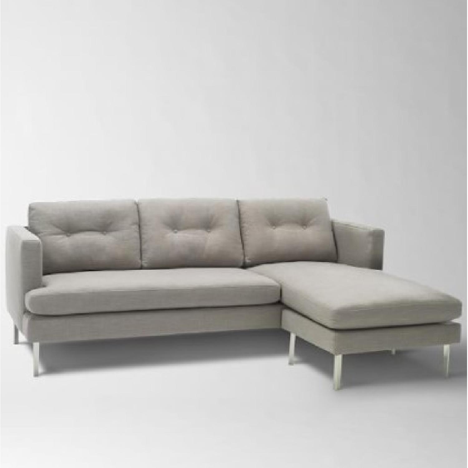 West Elm Jackson Sectional Sofa w/ Reversible Chaise - AptDeco