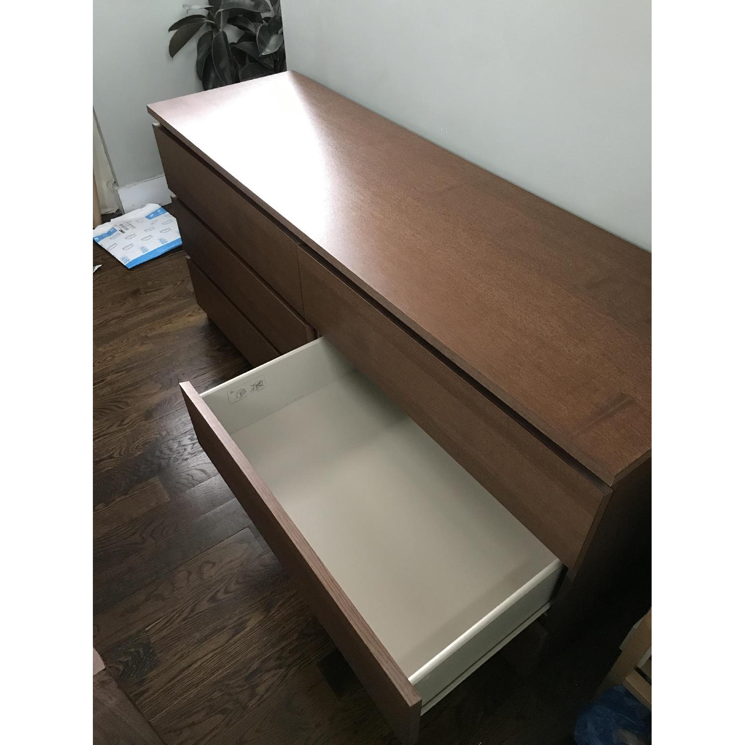 Ikea Malm Brown Stained Ash Veneer 6-Drawer Chest - AptDeco