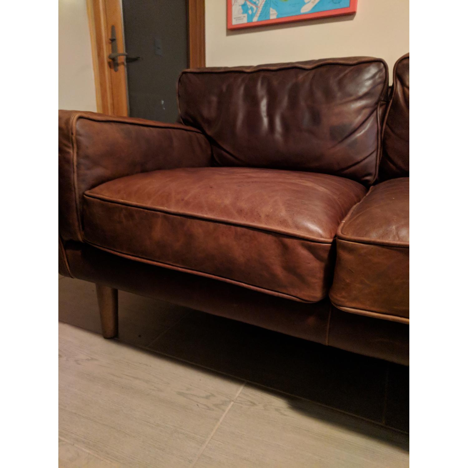 Carson Carrington Beatnik Leather Sofa in Columbus Chocolate - AptDeco