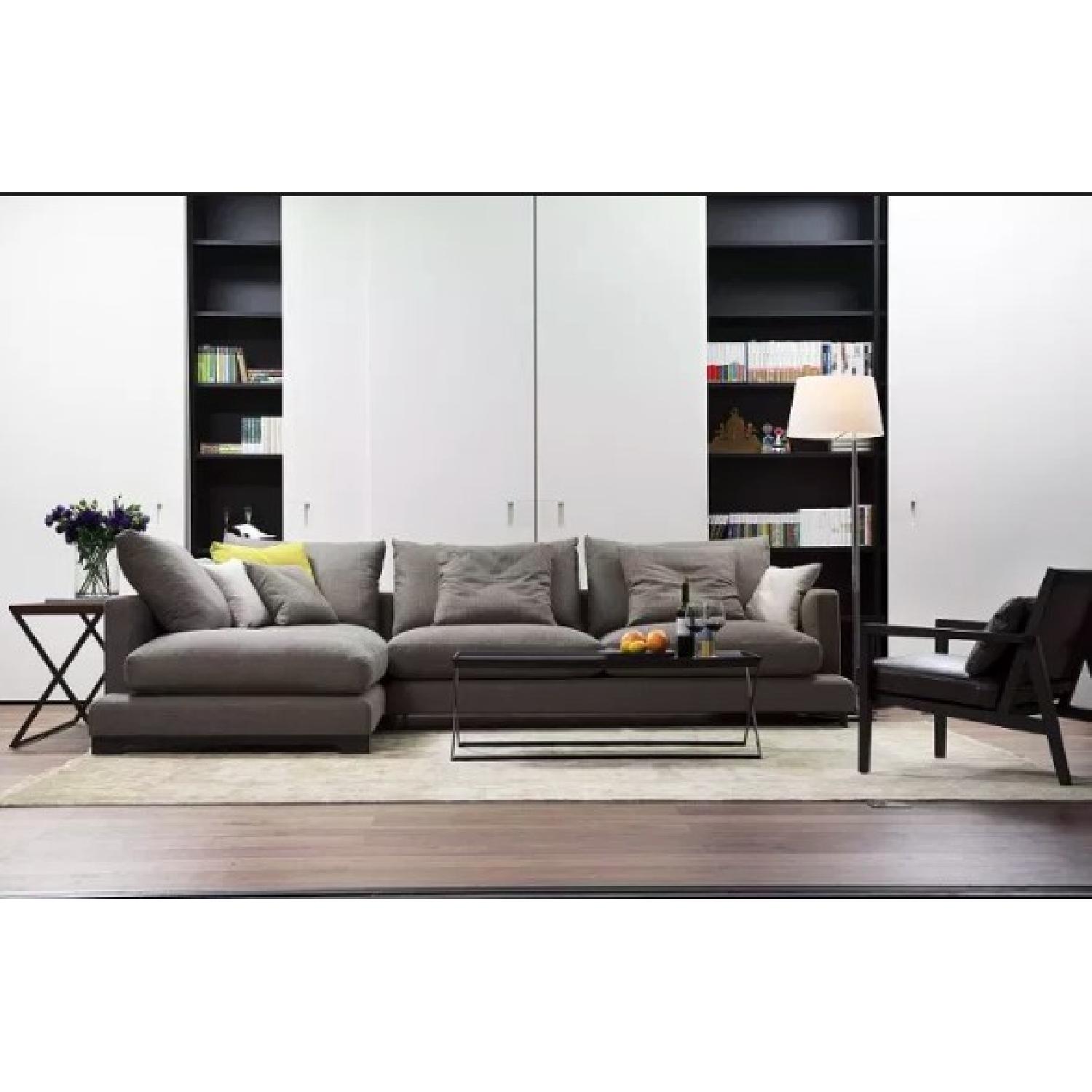 Camerich Granite Fabric Chaise Sectional Sofa - AptDeco