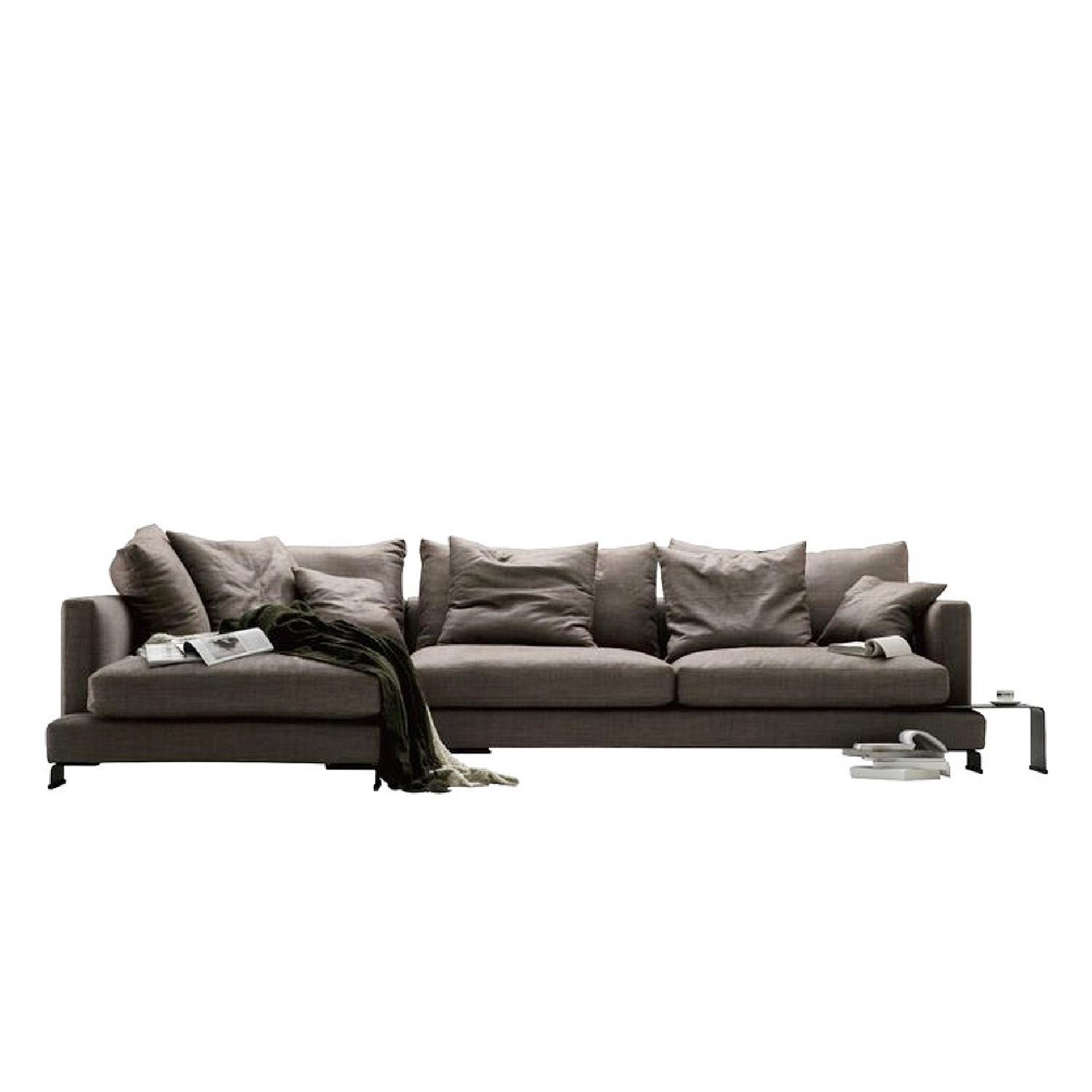 Camerich Granite Fabric Chaise Sectional Sofa - AptDeco