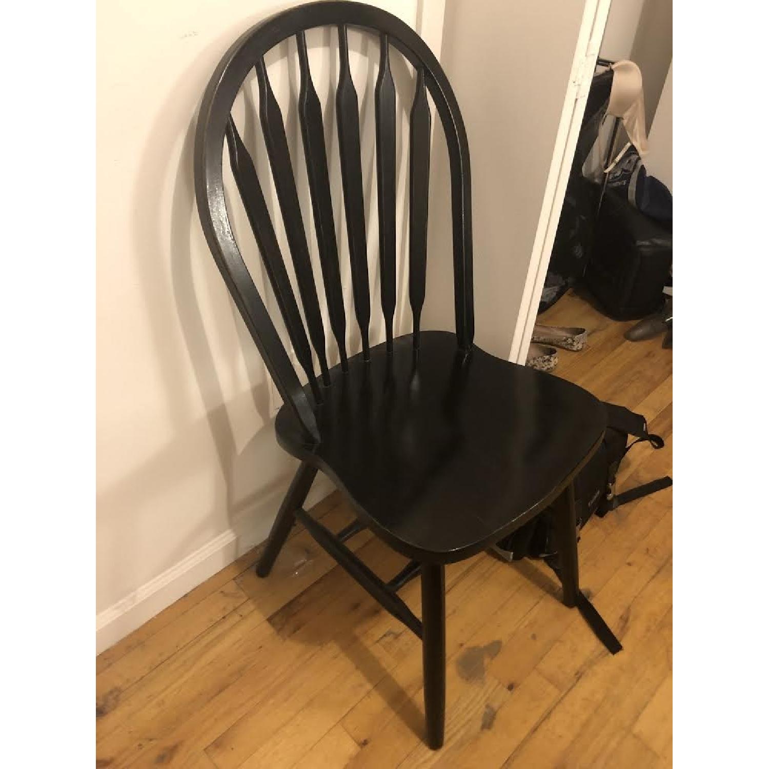 Black Wood Desk & Chair - AptDeco