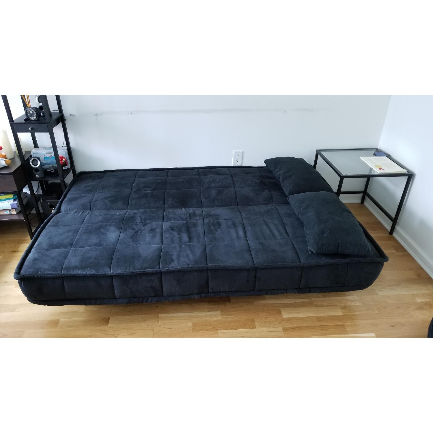 Sauder Lincoln Black Futon w/ Storage - AptDeco