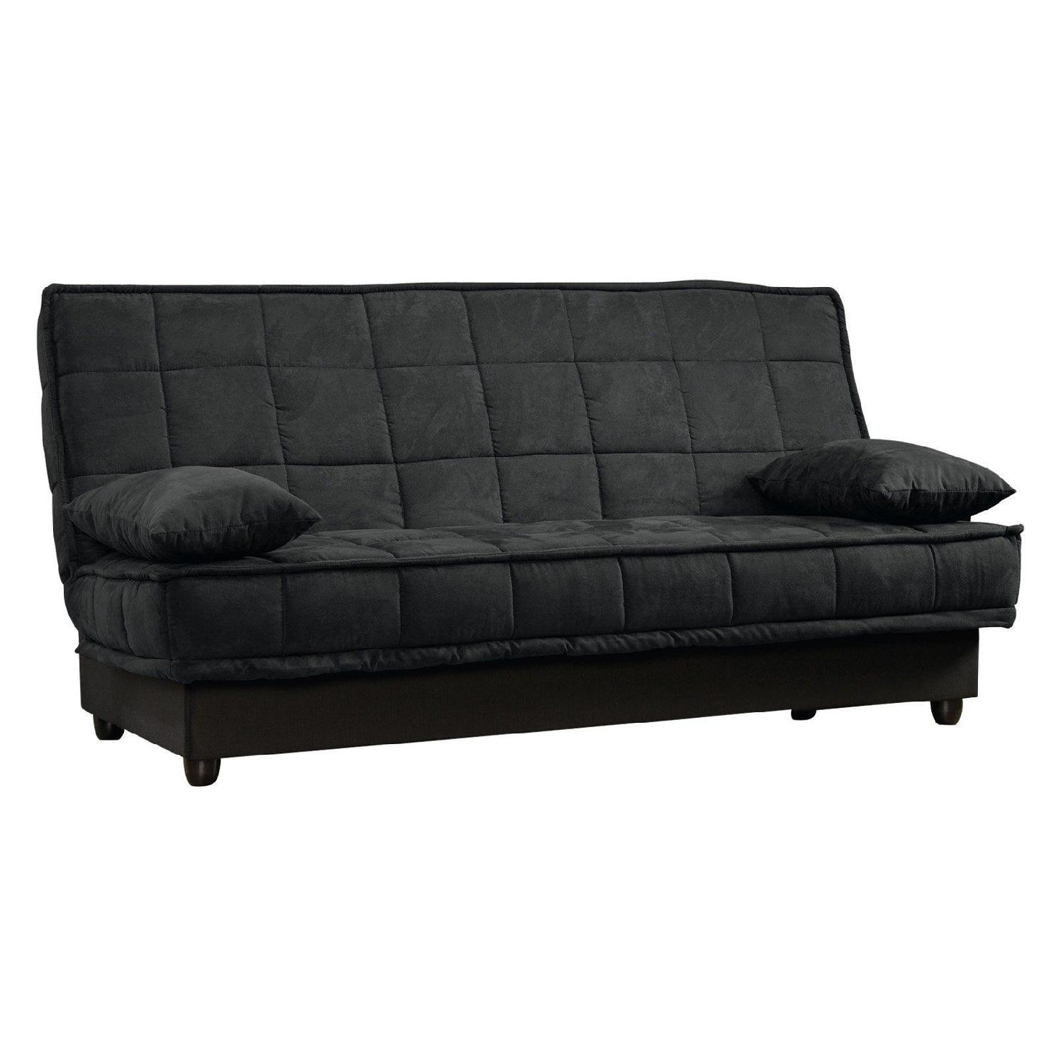 Sauder Lincoln Black Futon w/ Storage - AptDeco