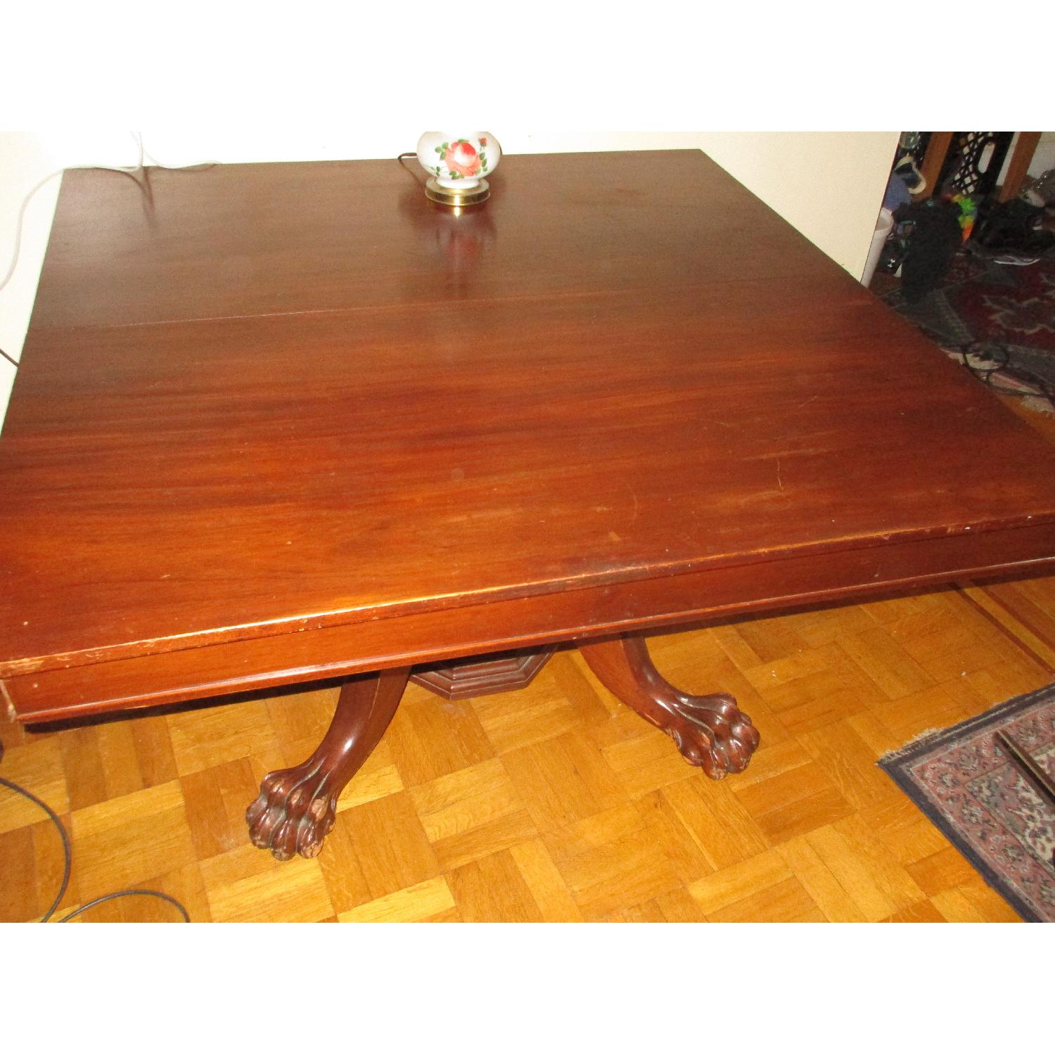 Mahogany Antique Expandable Dining Table w/ 8 Chairs - AptDeco