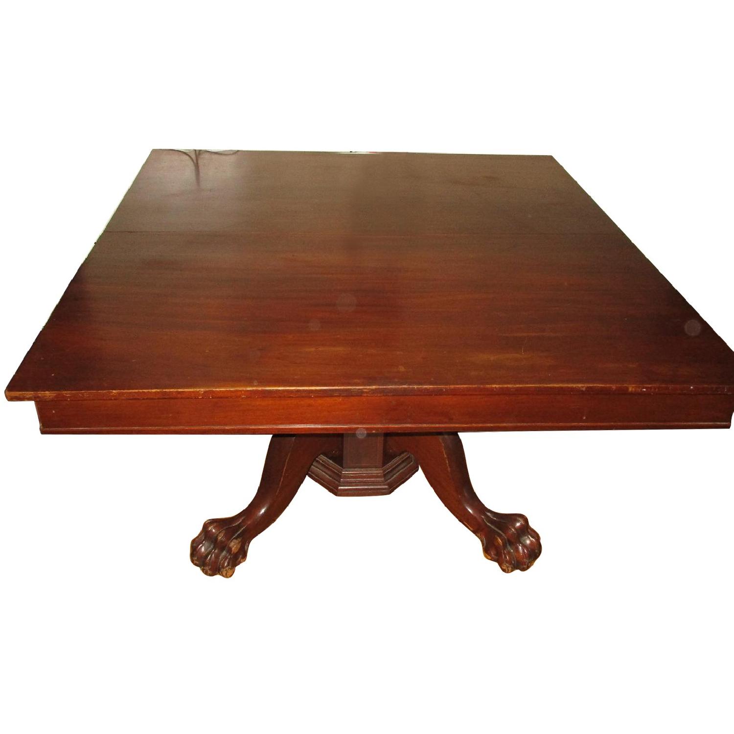 Mahogany Antique Expandable Dining Table w/ 8 Chairs - AptDeco