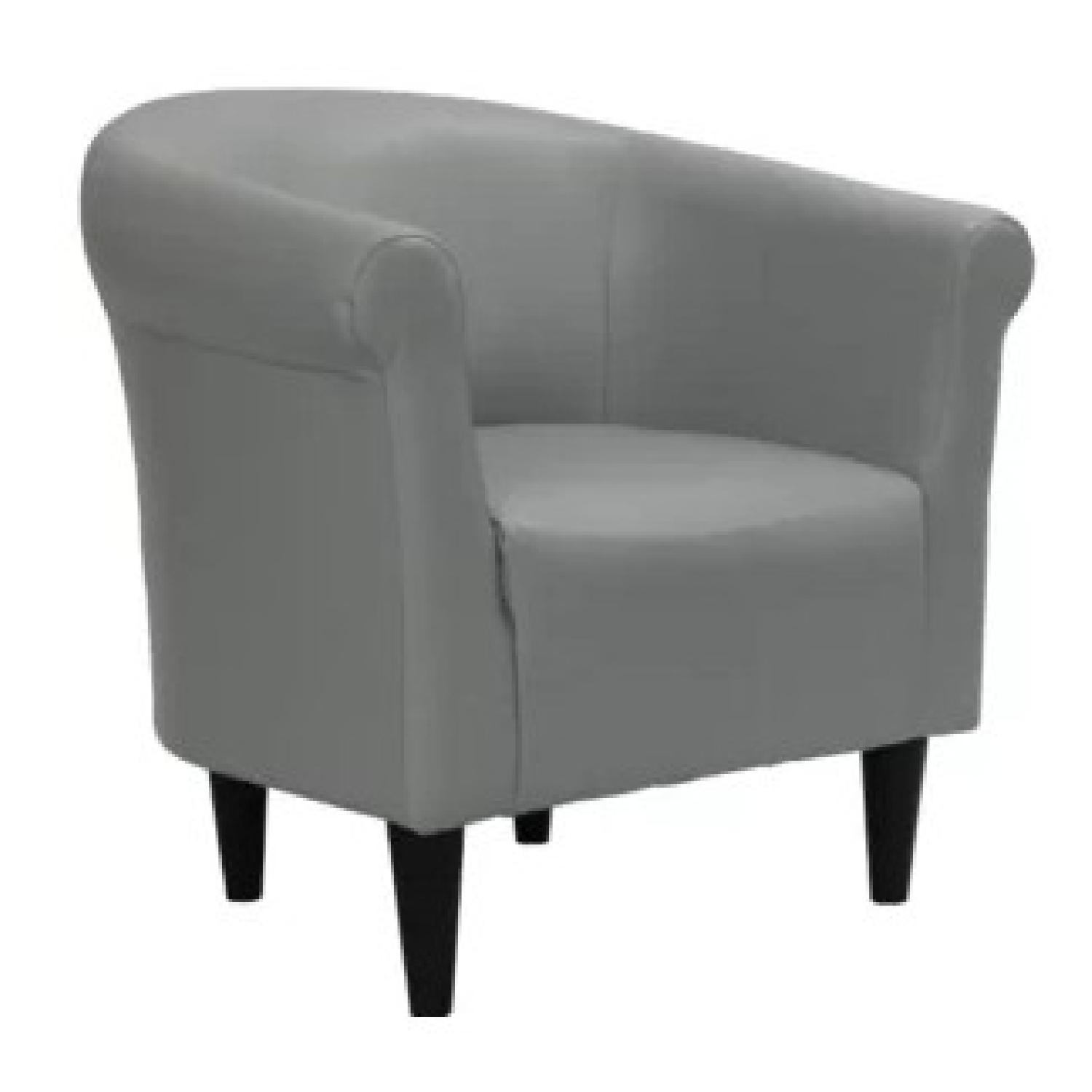 Light Grey Barrel Chair - AptDeco