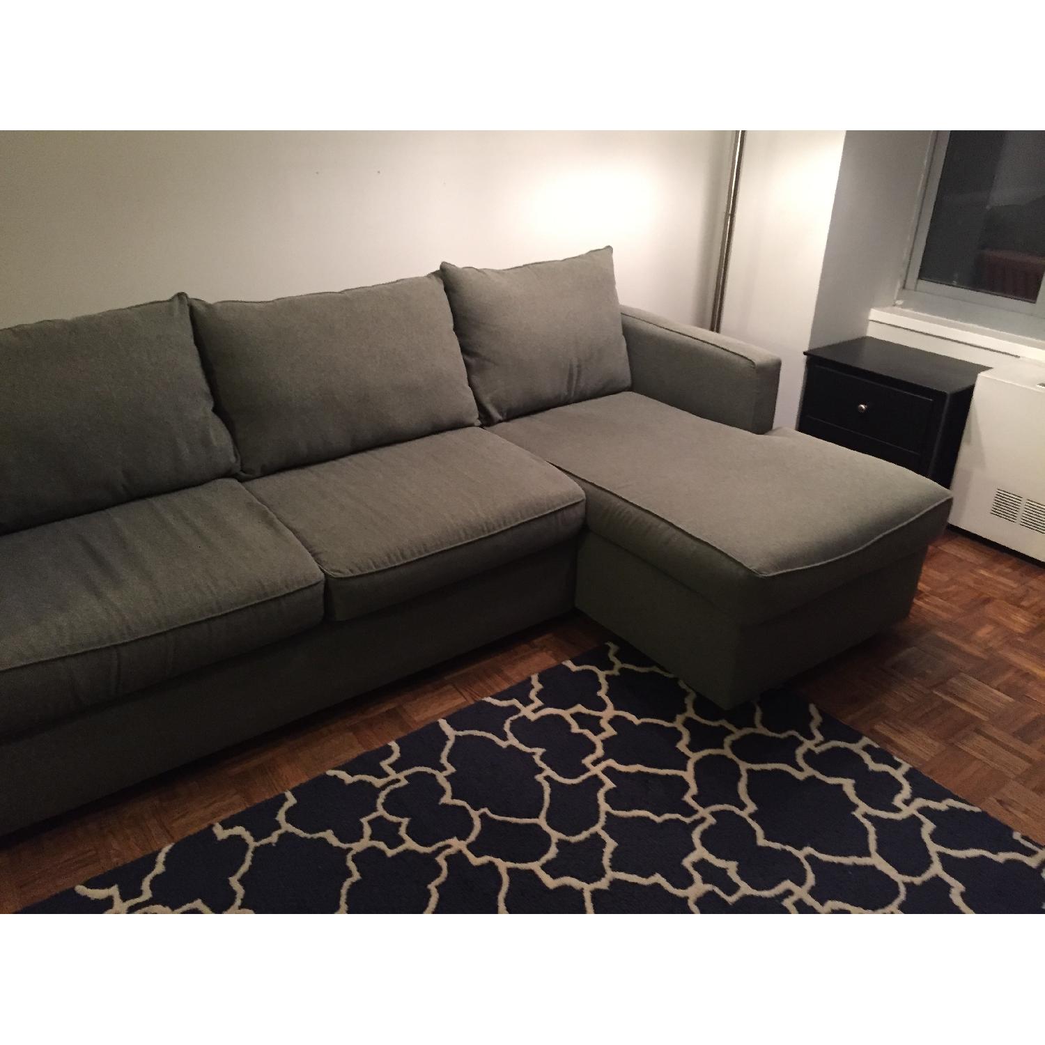 Jennifer Convertibles Left Facing Chaise Sectional Sofa w/ Full Sleeper ...