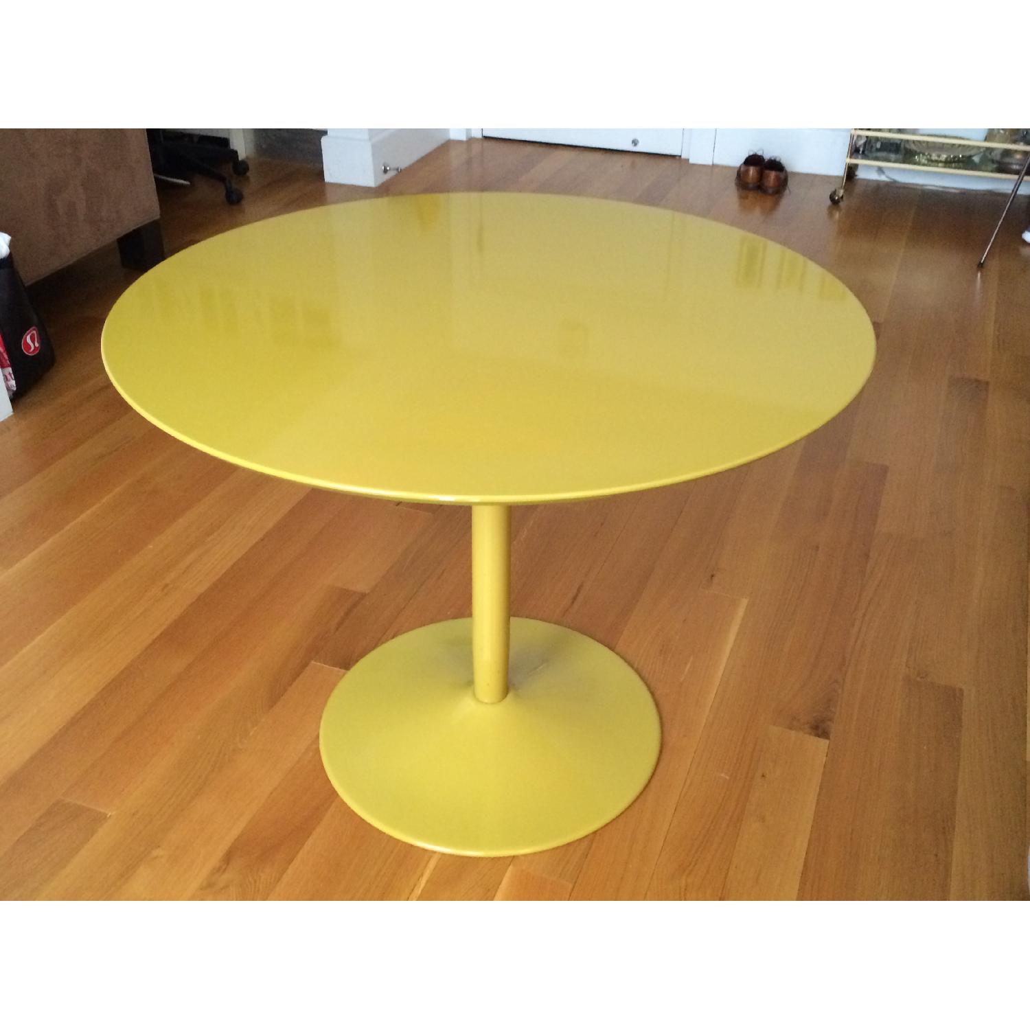CB2 Yellow Tulip-Bottom Dining Table - AptDeco