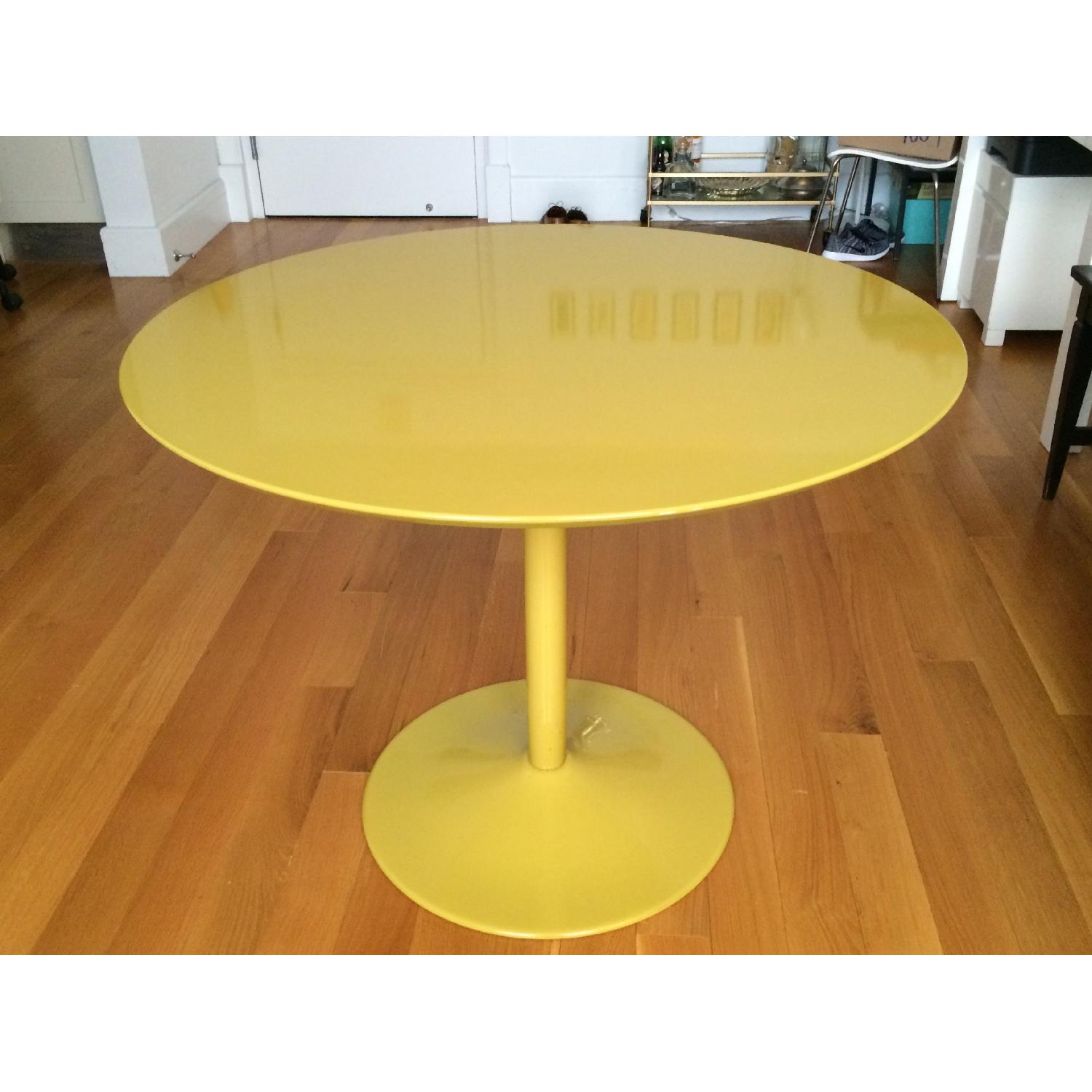 CB2 Yellow Tulip-Bottom Dining Table - AptDeco