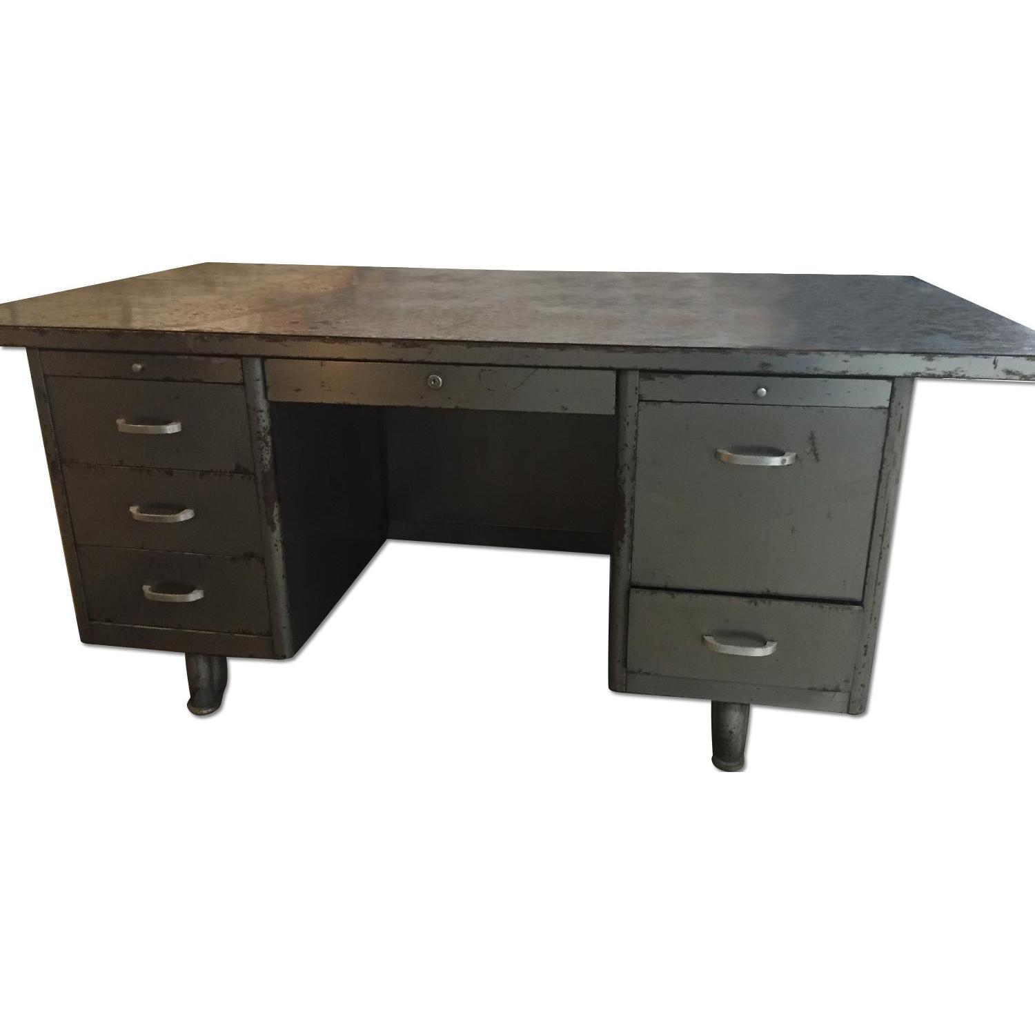 Industrial Metal Desk - AptDeco
