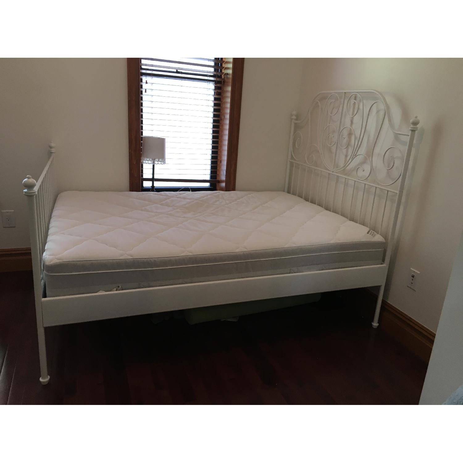 Ikea White Iron Scroll Full Size Bed - AptDeco