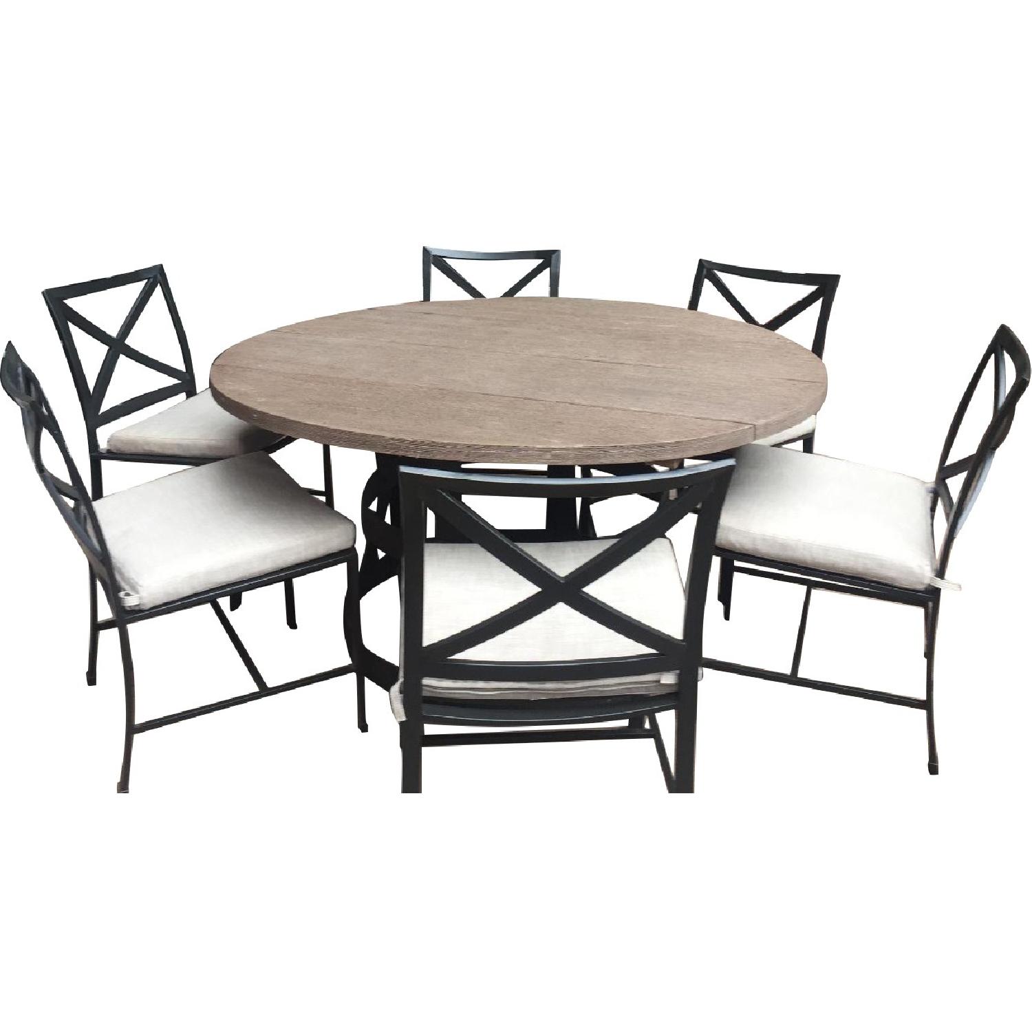 Restoration Hardware Outdoor/Patio Dining Table w/ 6 Chairs - AptDeco