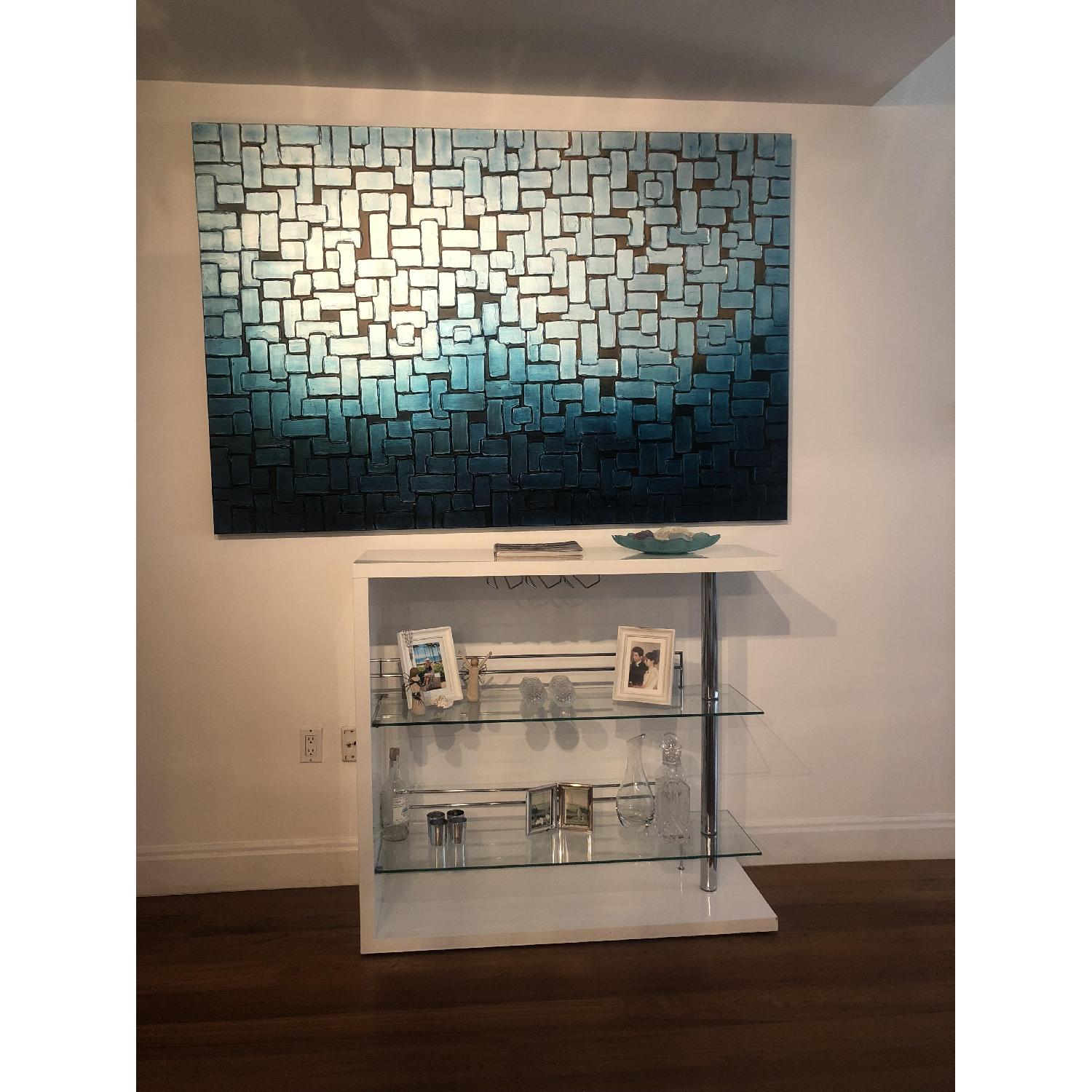 White Lacquer Bar Cabinet - AptDeco