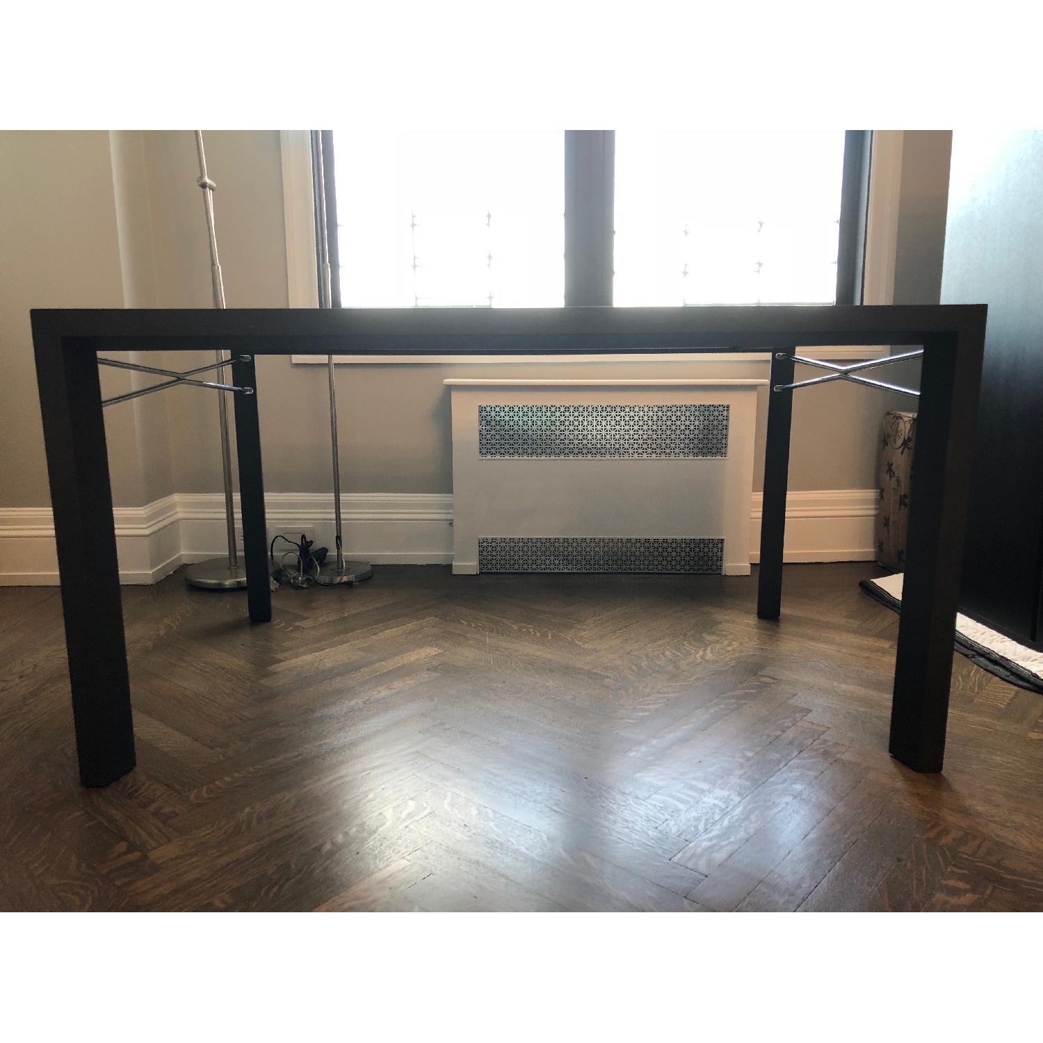 Ligne Roset Extensia Dining Table in Ebony Oak Black Glass - AptDeco