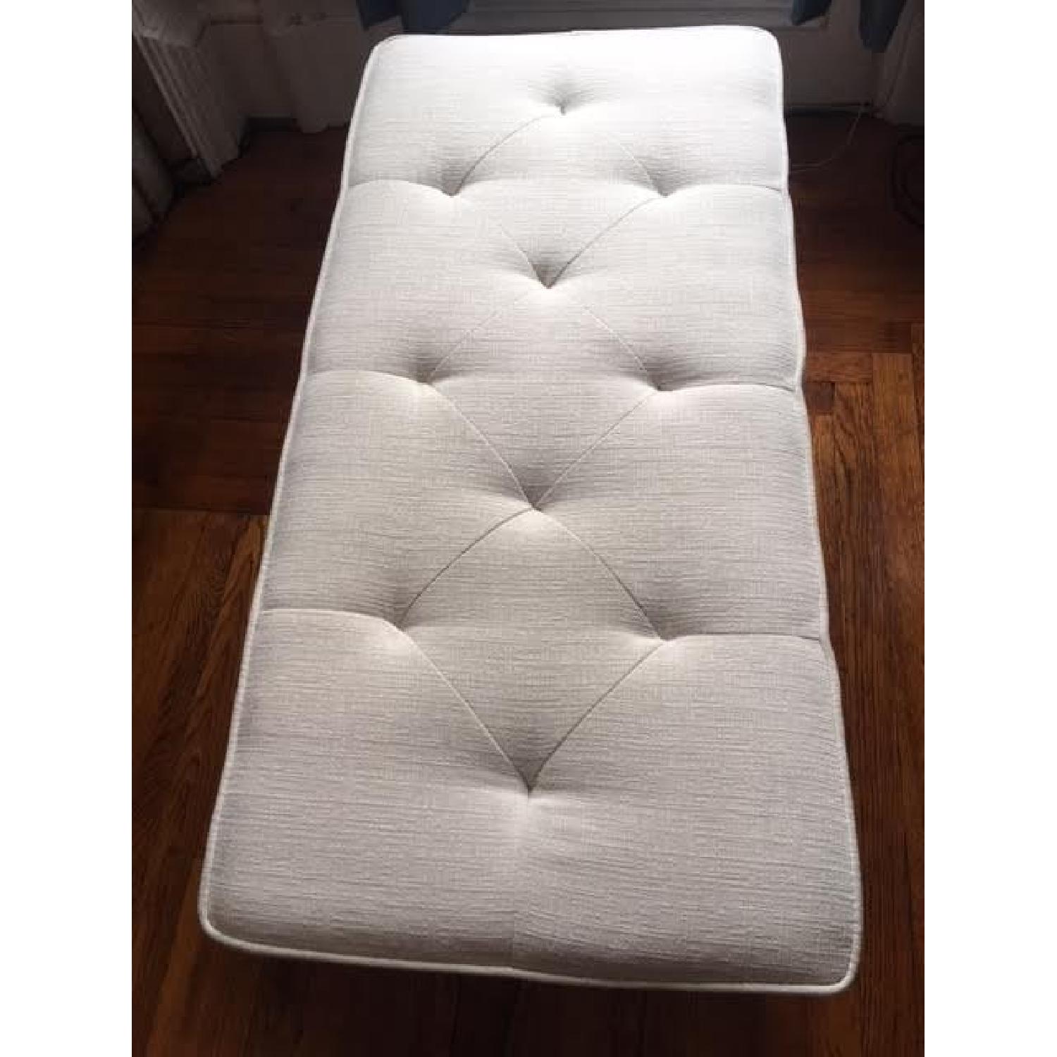 Target Upholstered Cream/White Bench - AptDeco