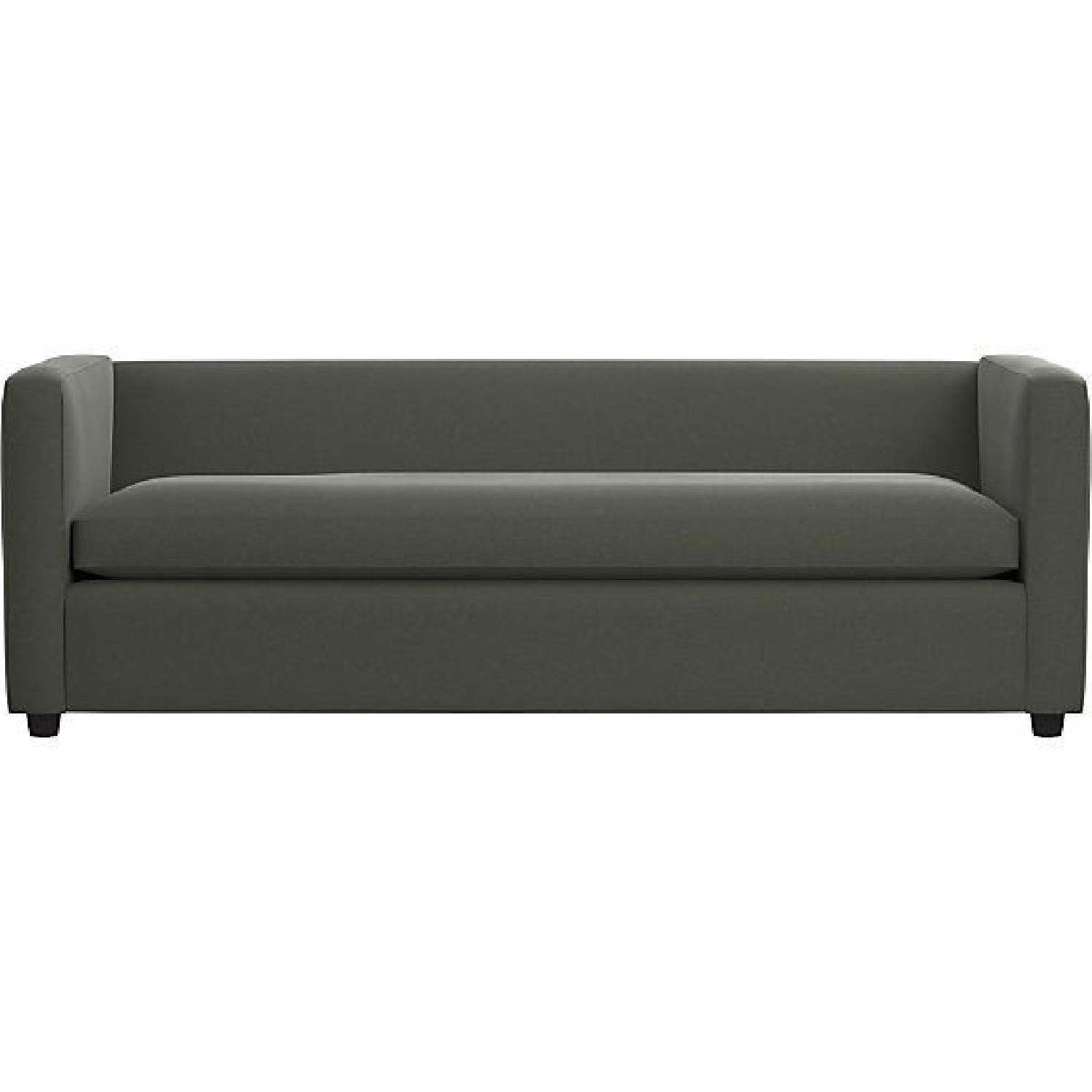 CB2 Suede Queen Sleeper Sofa - AptDeco