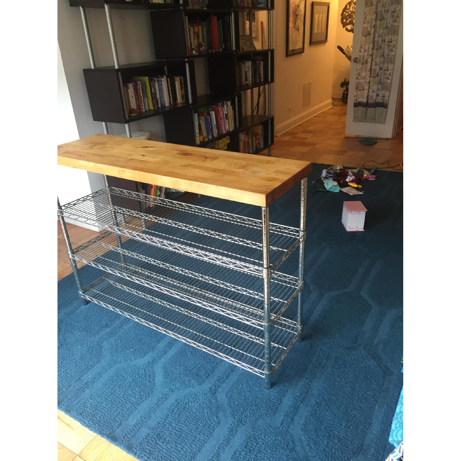 Bowery Custom Butcher Block Stainless Steel Kitchen Island - AptDeco