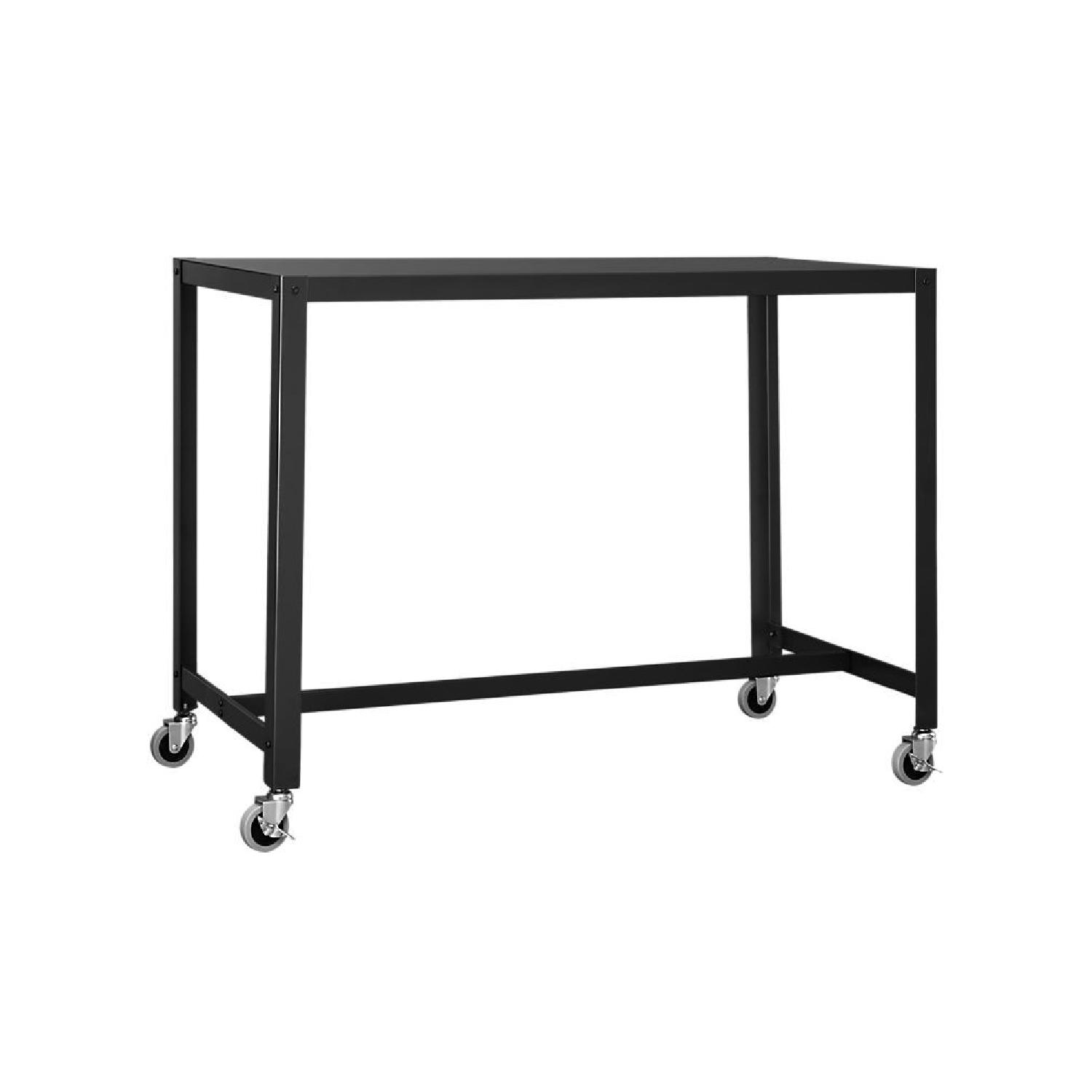 CB2 Go-Cart Carbon Rolling Counter Table/Stand Up Desk - AptDeco