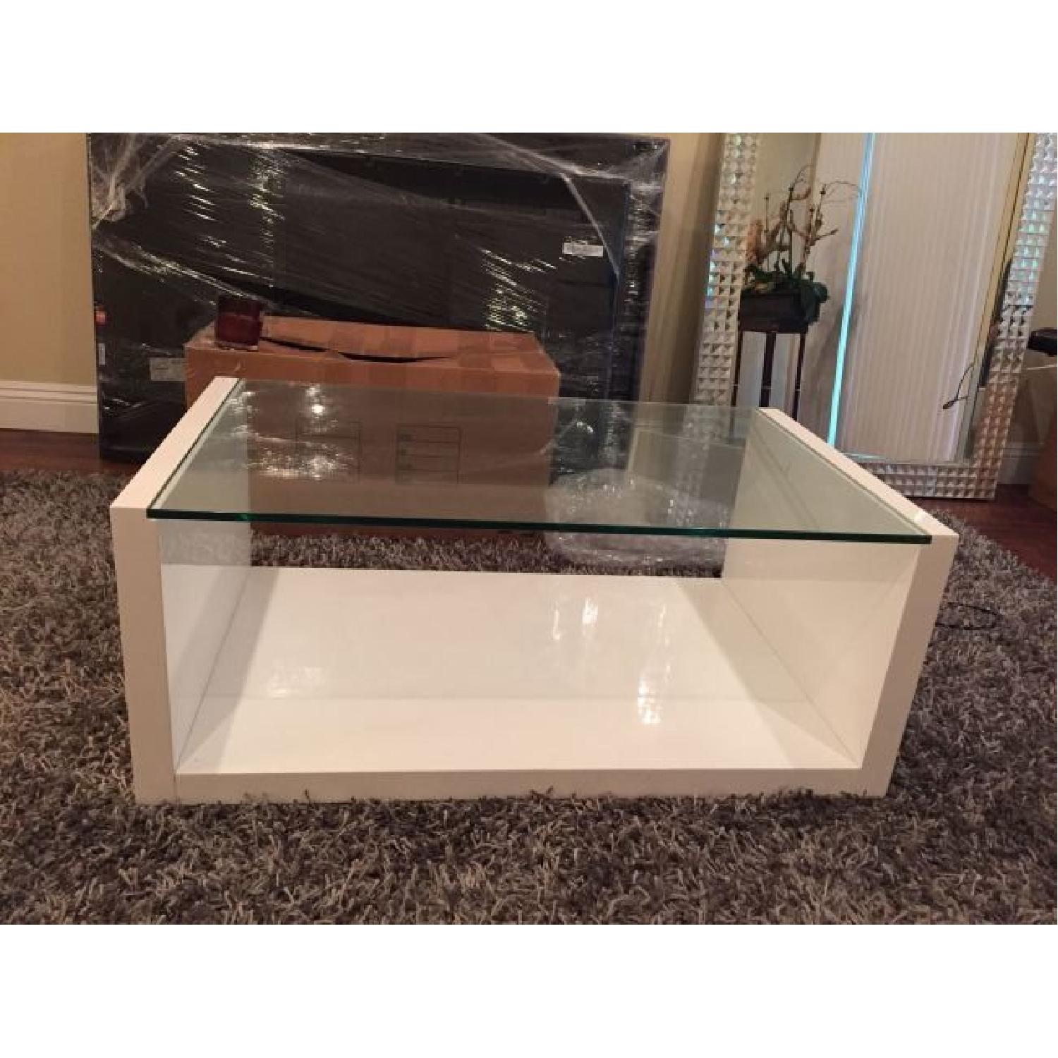 Modani Flavia White Coffee Table - AptDeco
