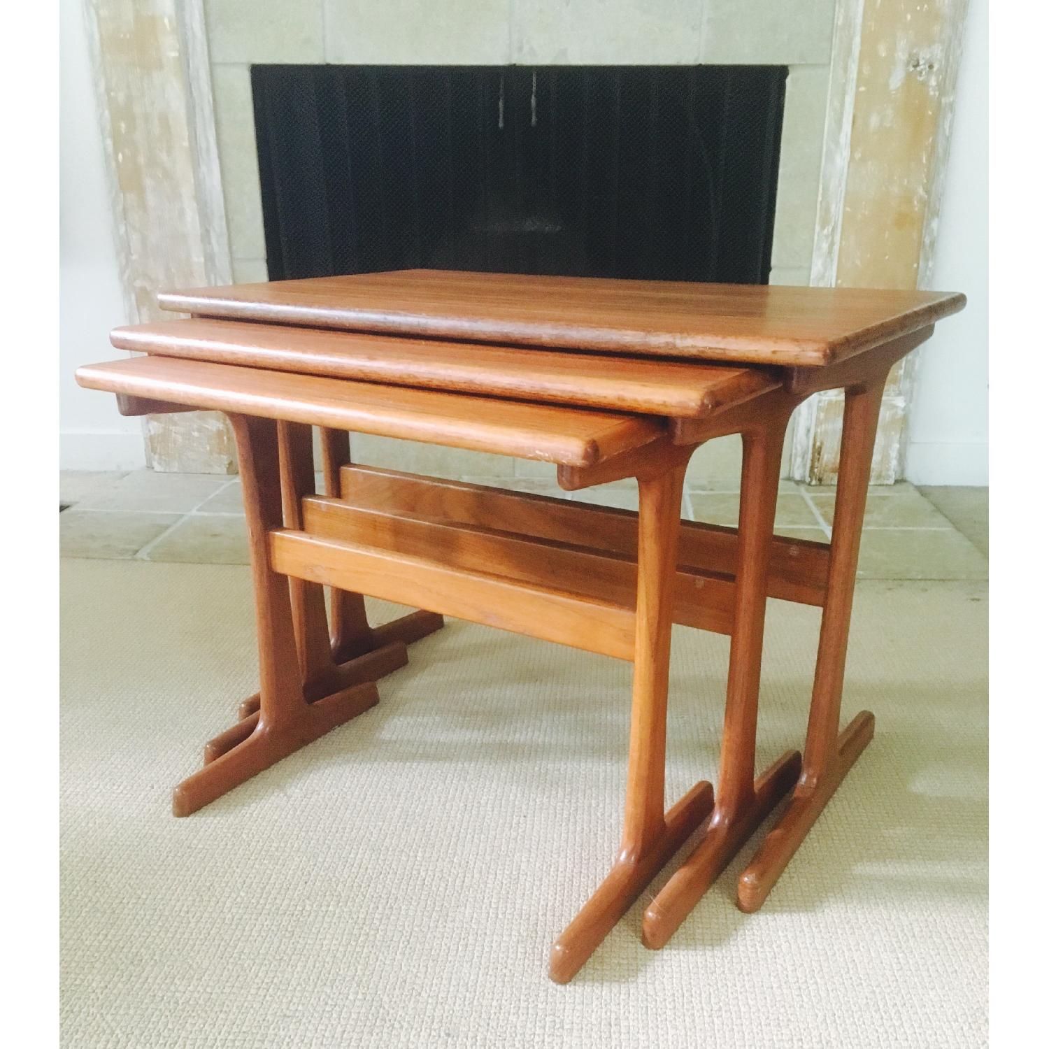 Mid Century Modern Teak Nesting Tables - AptDeco