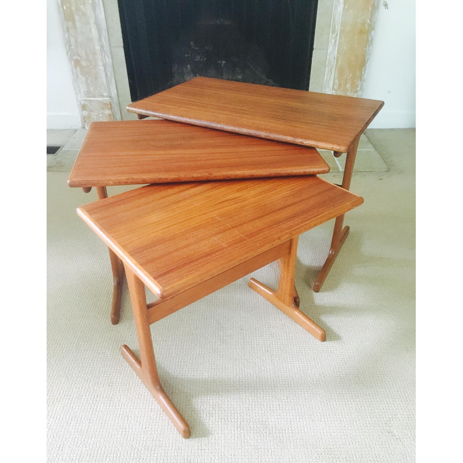Mid Century Modern Teak Nesting Tables - AptDeco