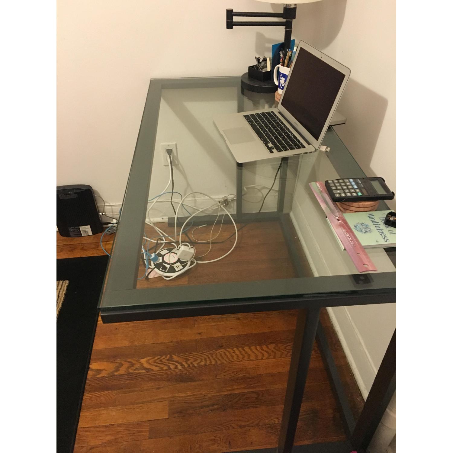 Modern Glass Desk - AptDeco