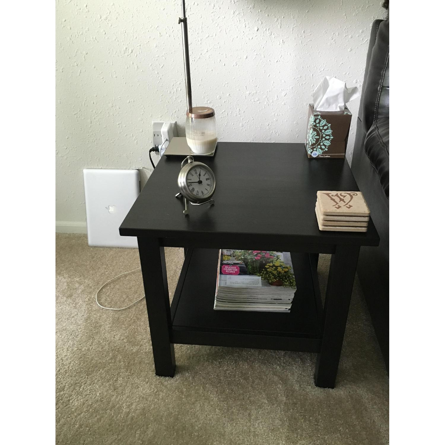 Ikea Hemnes Side Table in Black-Brown - AptDeco