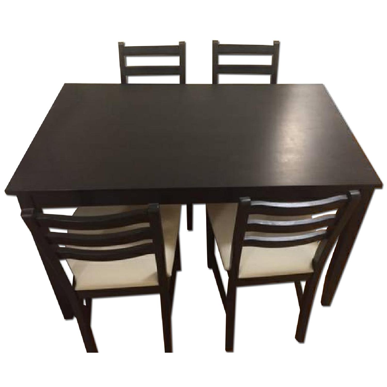 Ikea Dining Table w/ 4 Chairs in Black-Brown - AptDeco