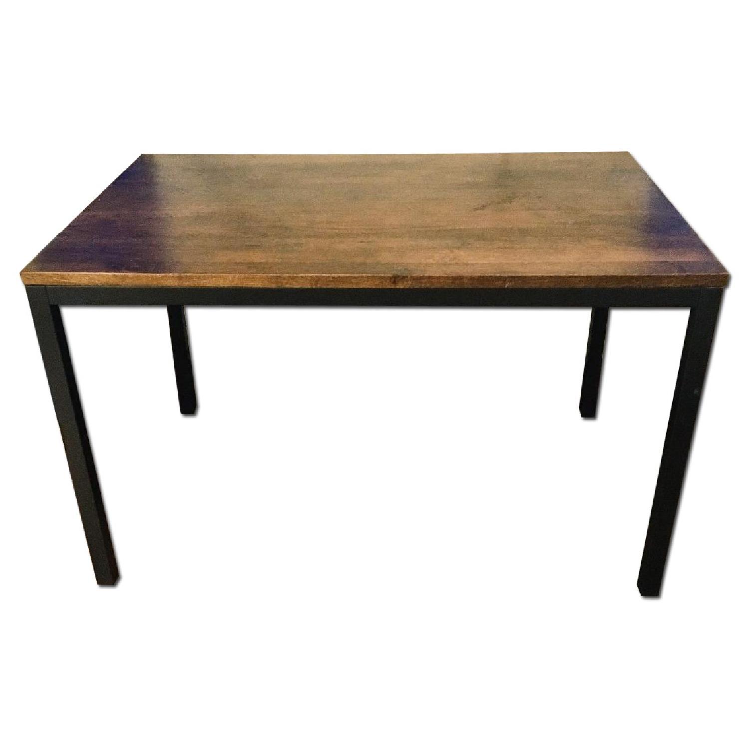 West Elm Box Frame Dining Table w/ 3 Stools - AptDeco