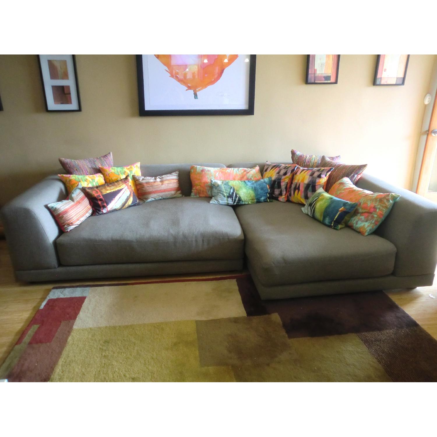 CB2 Uno Left Arm 2 Piece Sectional Sofa in Caper - AptDeco
